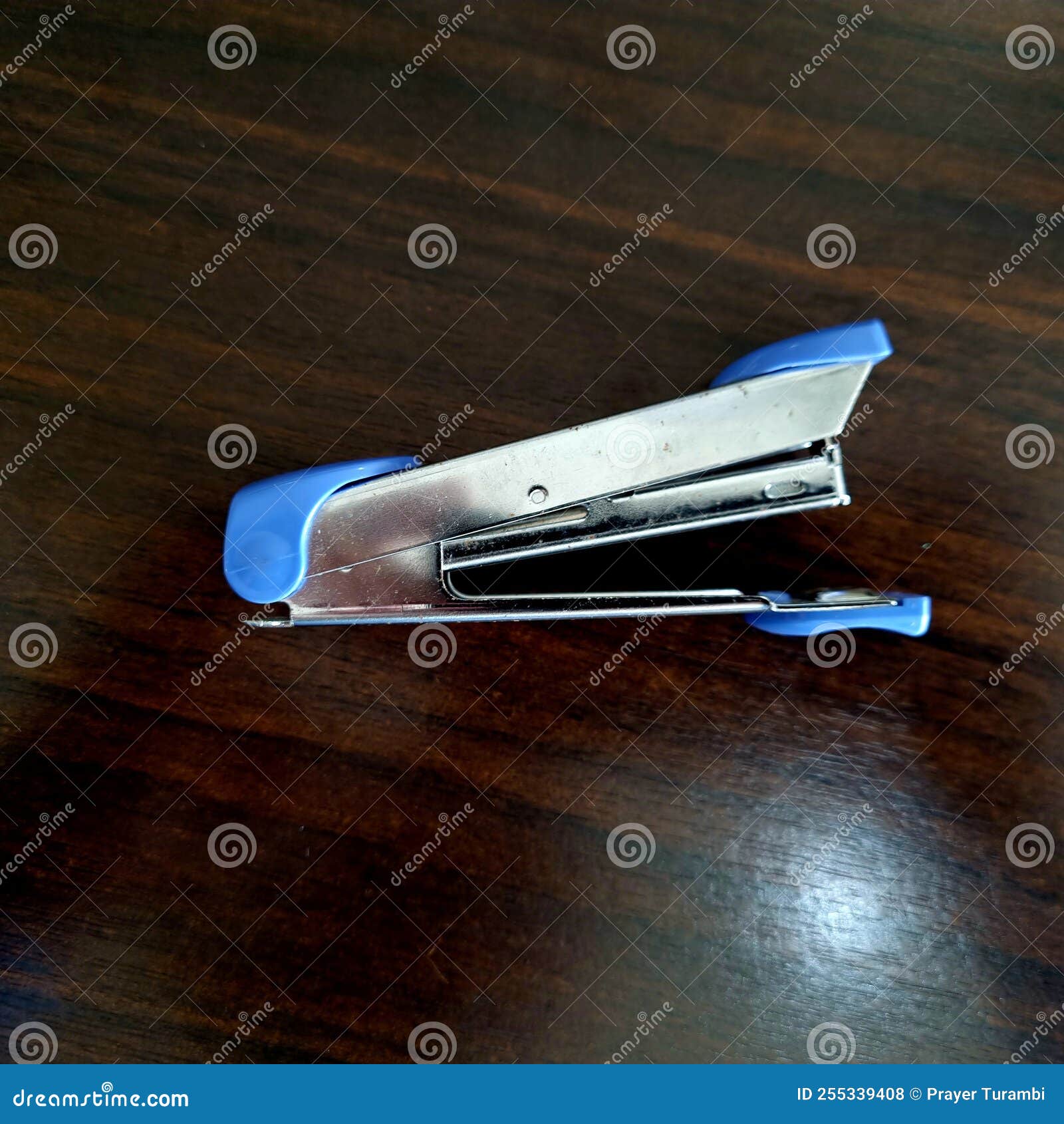 Blue stapler stock photo. Image of iron, airplane, writing - 255339408