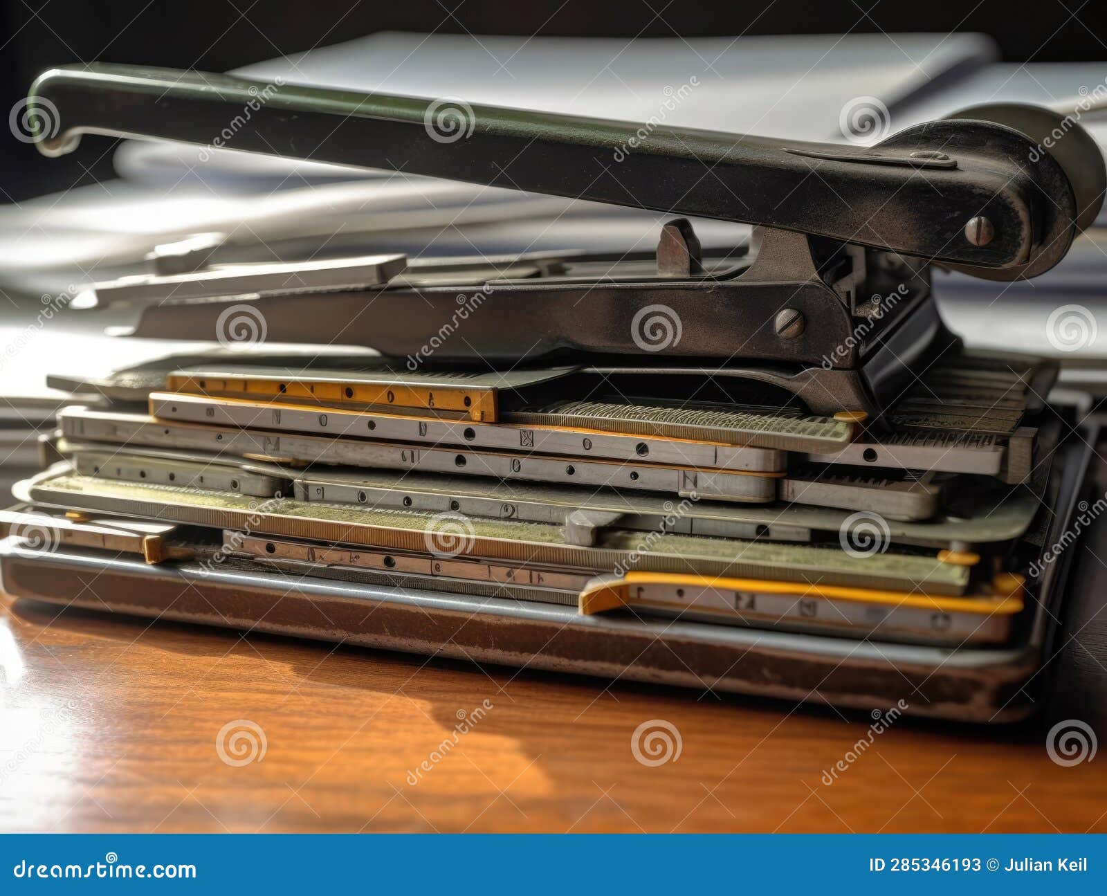Stapler and Documents Ready To Be Stapled Stock Illustration ...