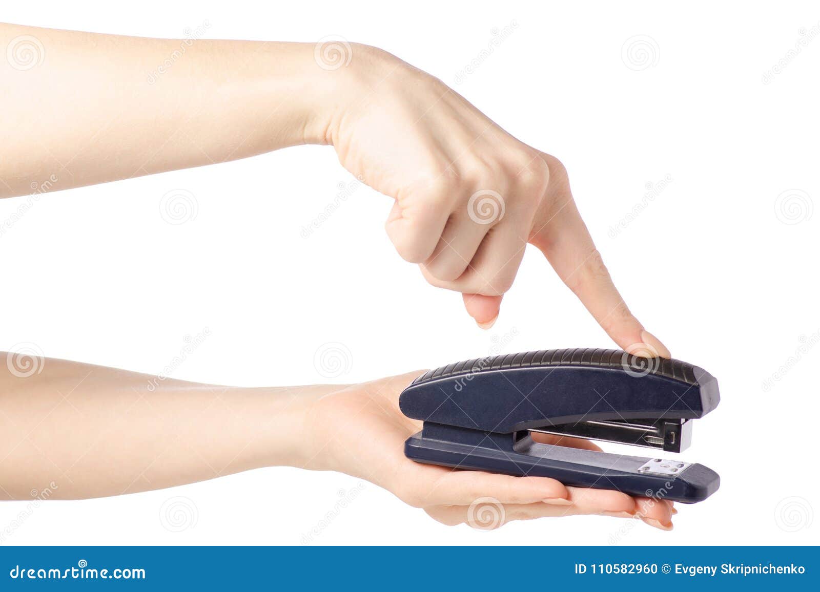 Stapler in hand stock photo. Image of design, everyday - 110582960