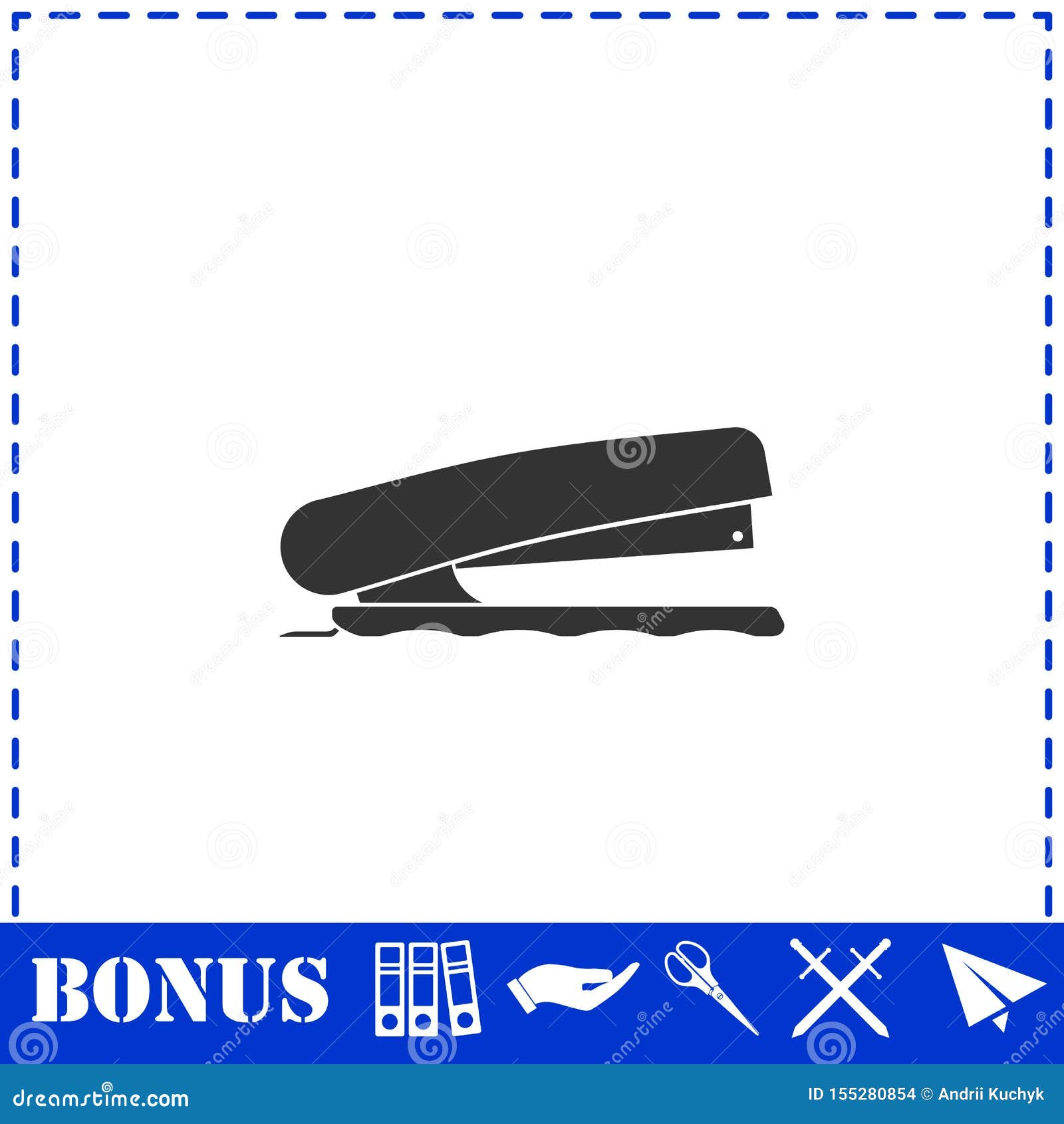 Stapler icon flat stock vector. Illustration of repair - 155280854