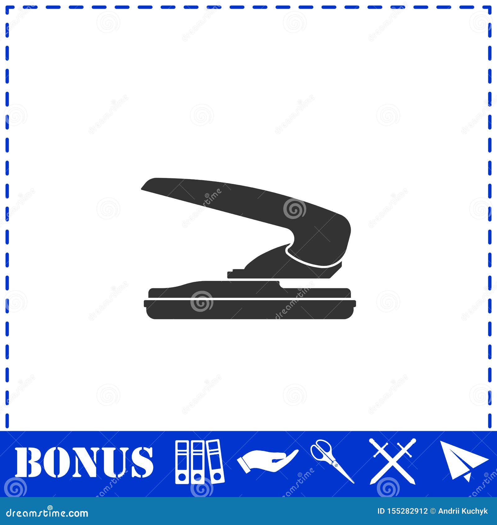 Stapler icon flat stock vector. Illustration of school - 155282912