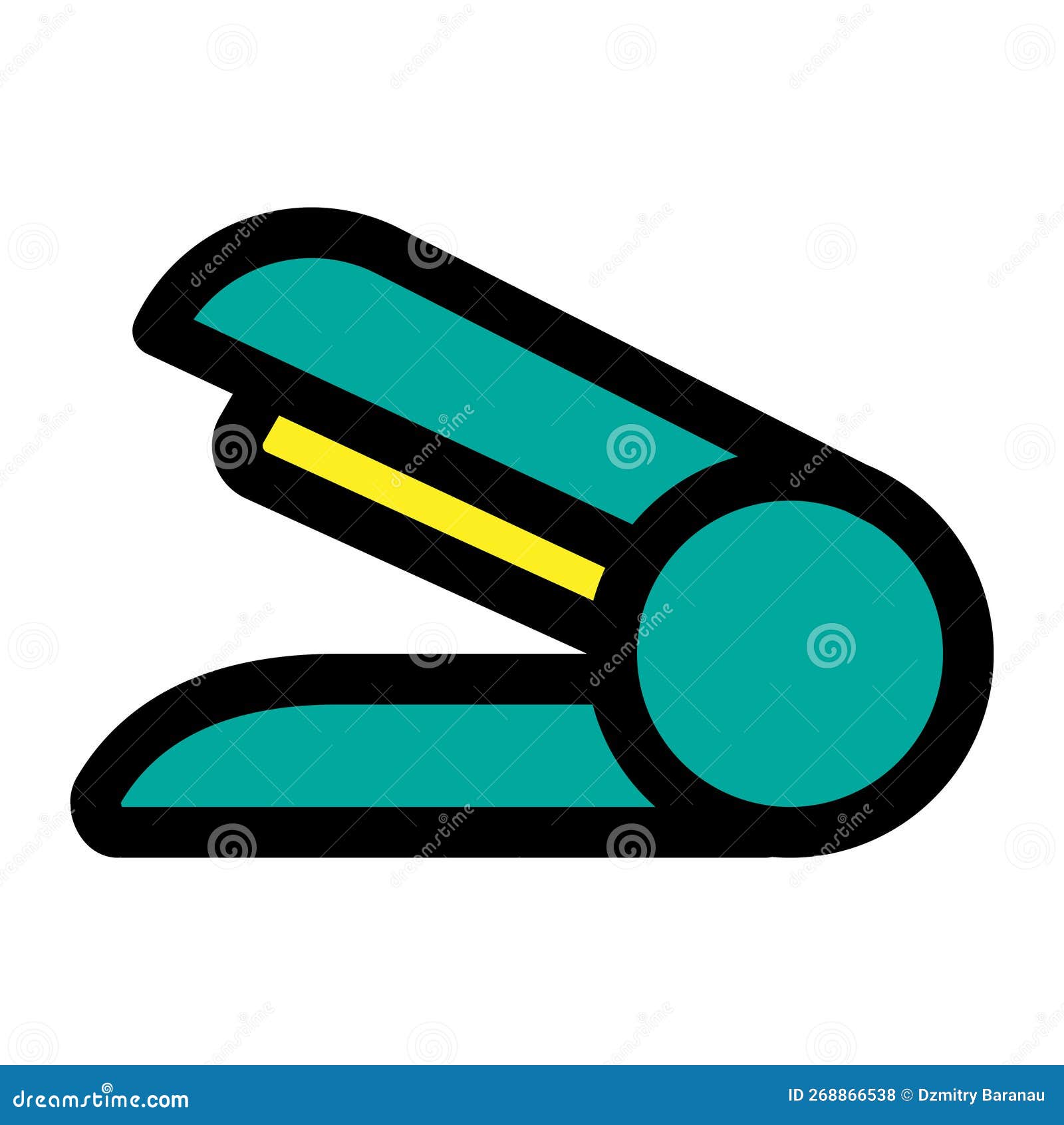 Stapler Icon Line Isolated on White Background. Black Flat Thin Icon on ...