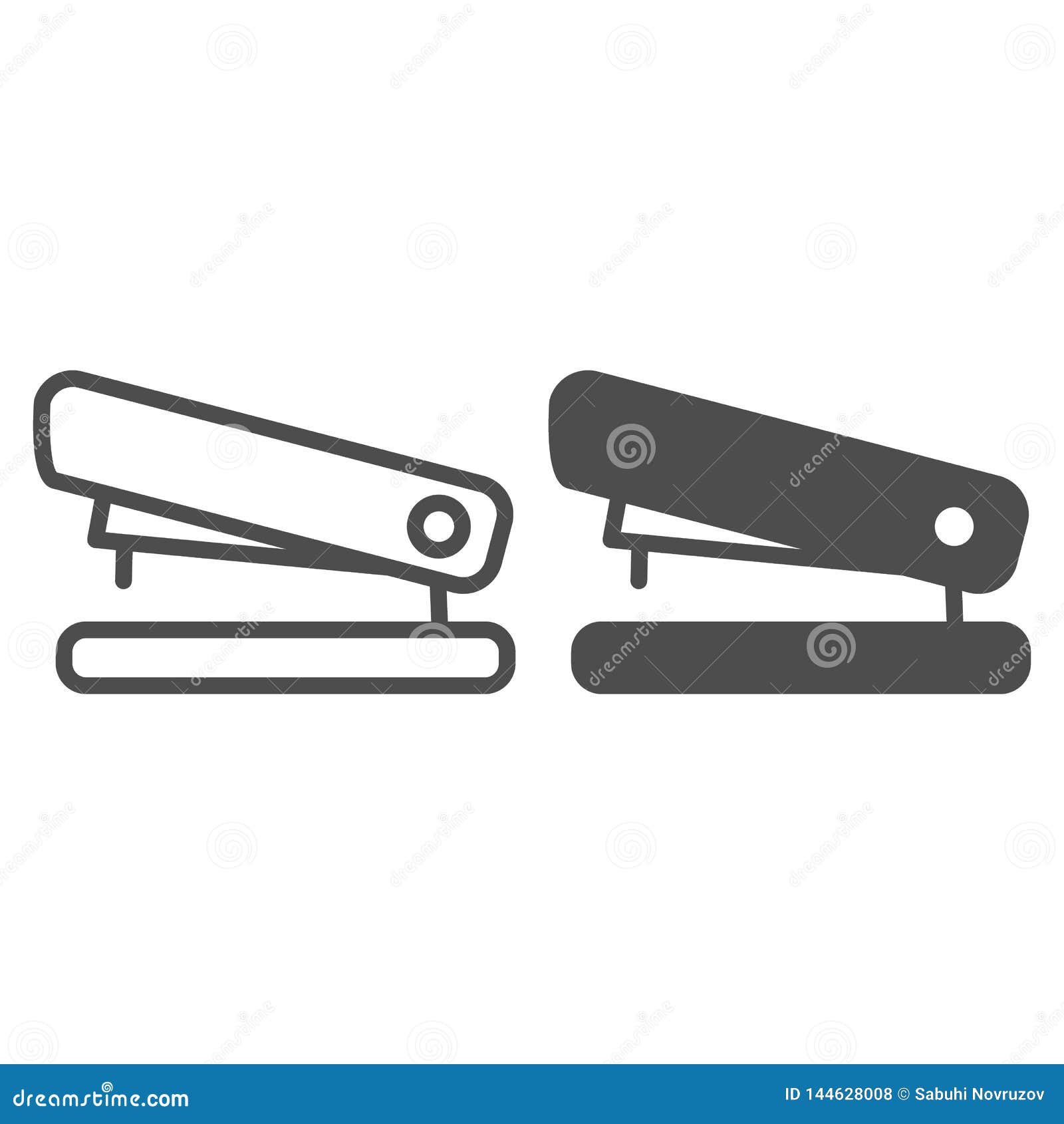 Stapler Line and Glyph Icon. Staple Vector Illustration Isolated on ...