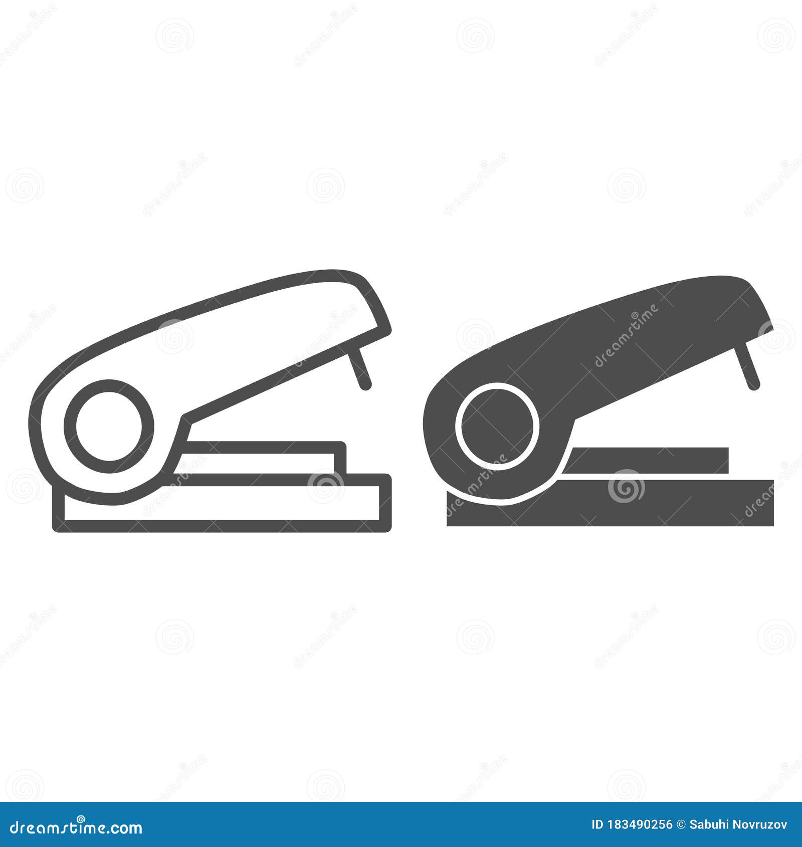 Stapler Line and Solid Icon, Stationery Concept, Office Tool Vector ...