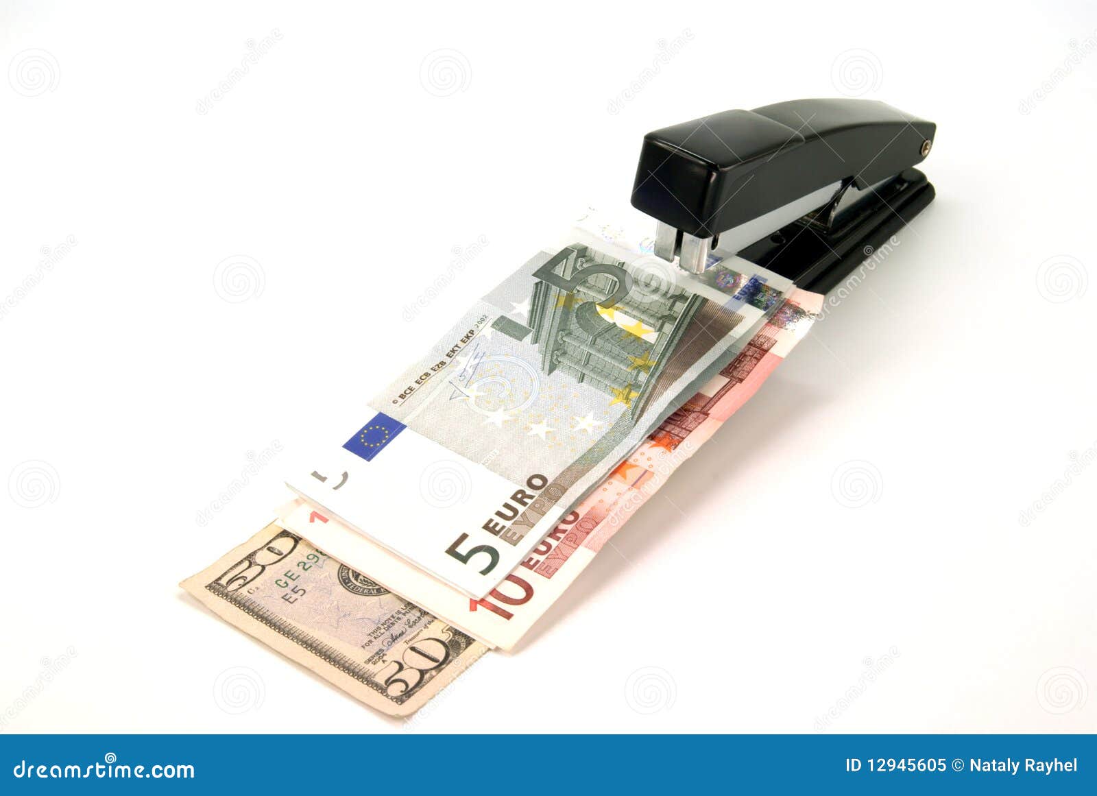 Stapler and money stock image. Image of join, equipment - 12945605