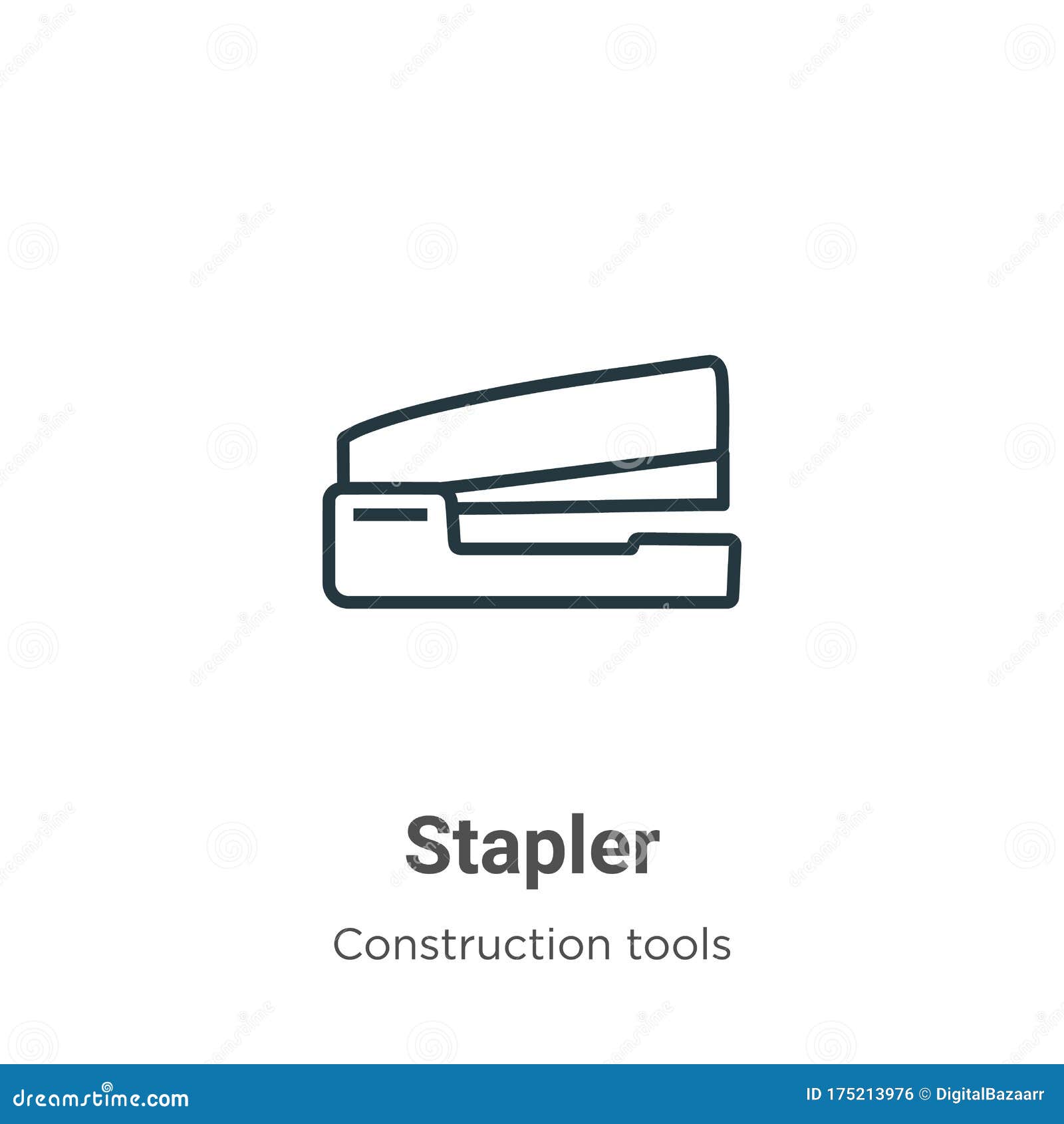 Stapler Outline Vector Icon. Thin Line Black Stapler Icon, Flat Vector ...