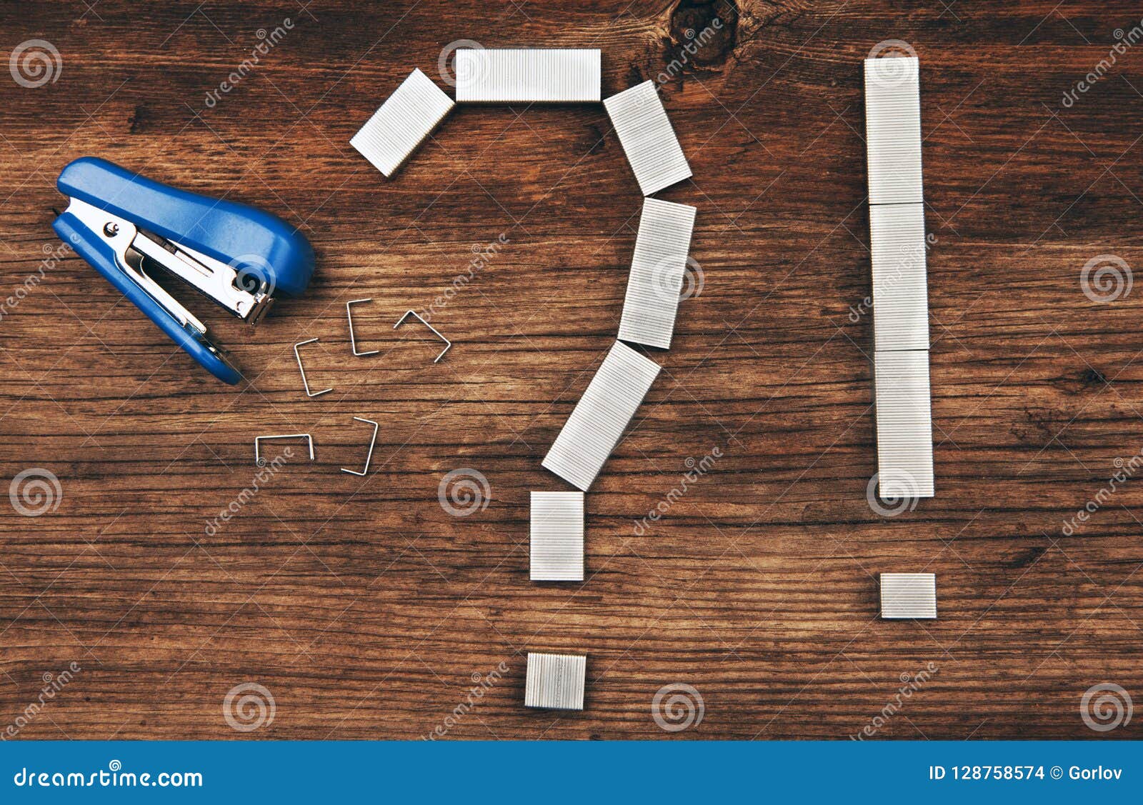 Stapler Question Symbol Exclamation Mark Table Stock Photo - Image of ...
