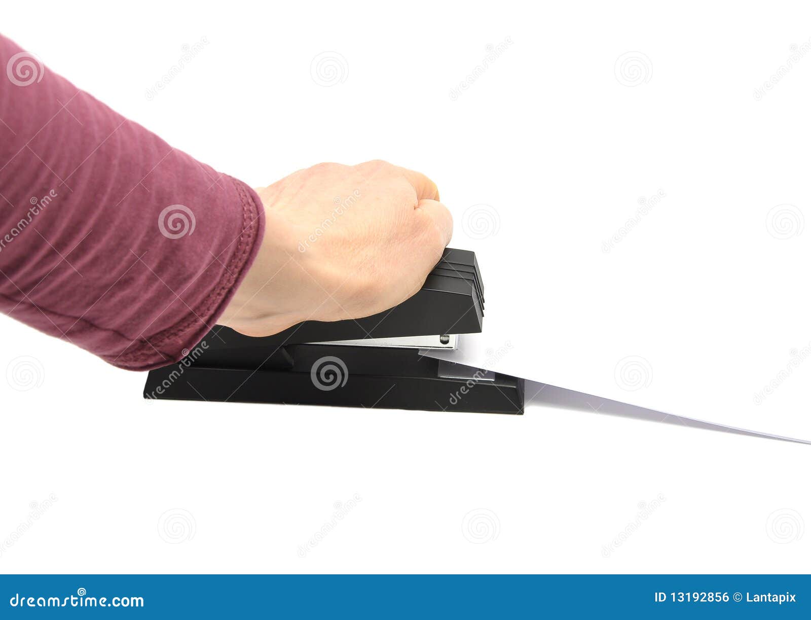 Stapler with Sheet of Paper Stock Photo - Image of paper, human: 13192856