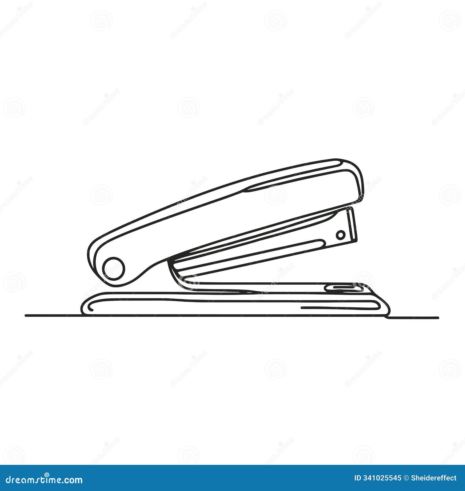 A Stapler is Shown in a Black and White Drawing Stock Illustration ...