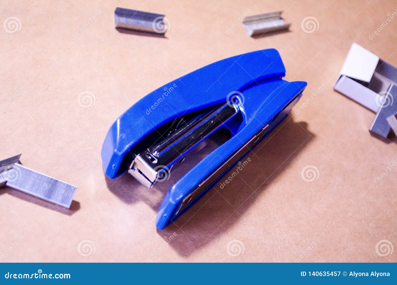 Stapler. Stapler Blue. Stapler and Staples. Stapler is on the Table ...