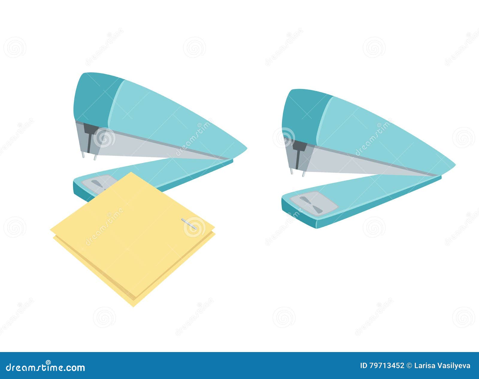 Stapler With Staples For Paper, Vector Illustration In Doodle Style ...