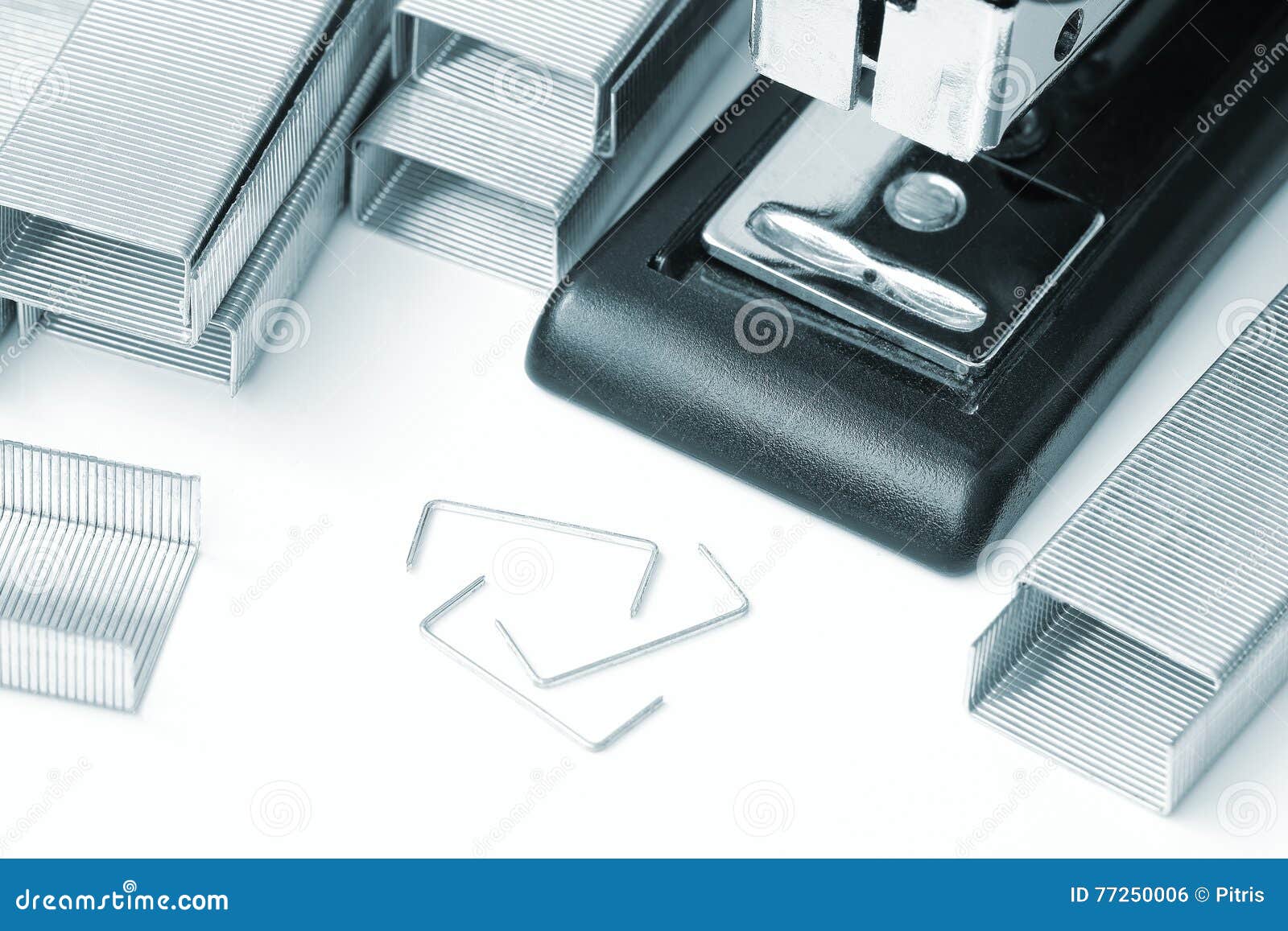 Stapler with Staples Wires on White Background. Stock Photo - Image of ...