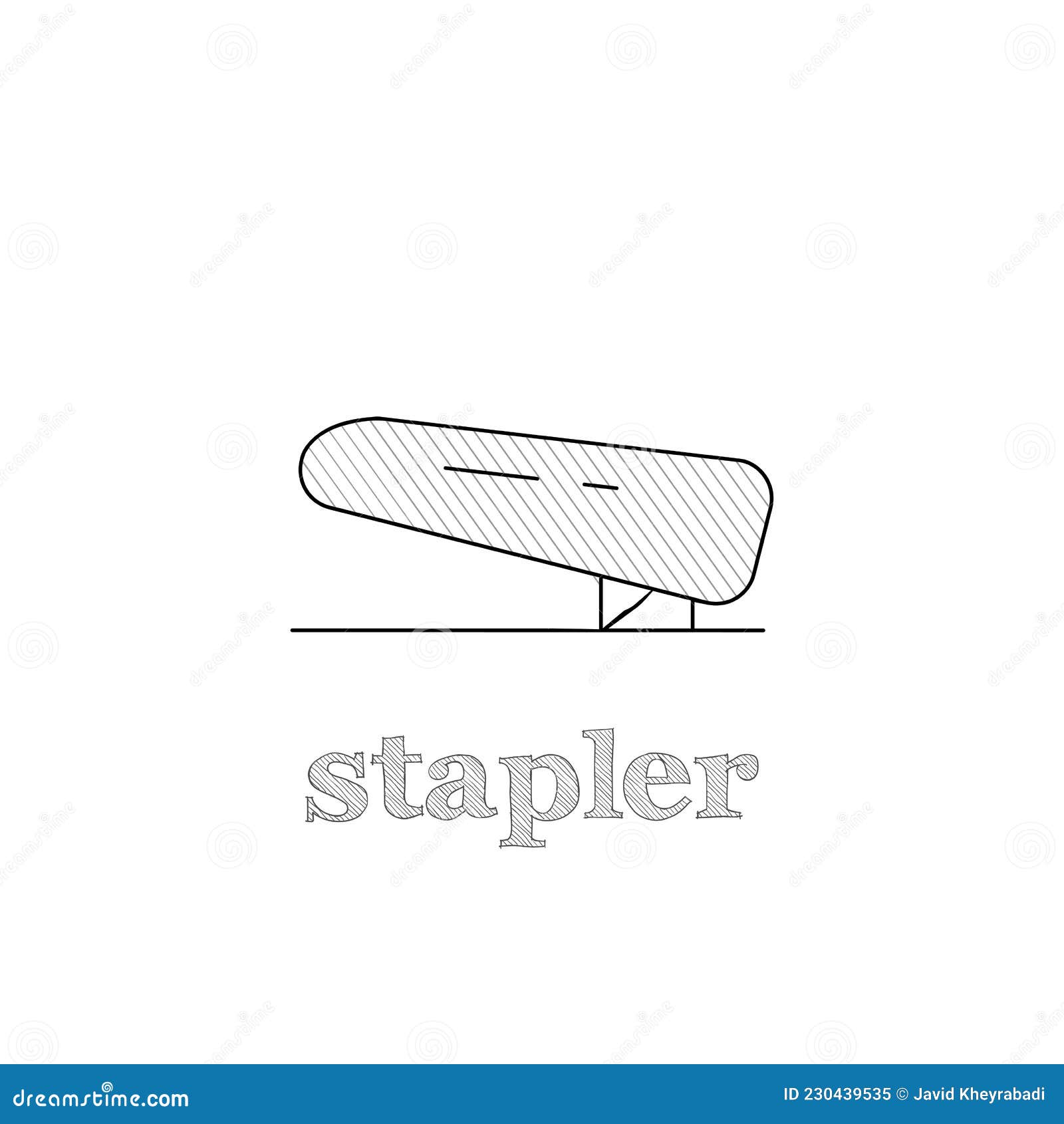 Stapler Line Icon. Stapler Hand Drawn Icon Stock Vector - Illustration ...