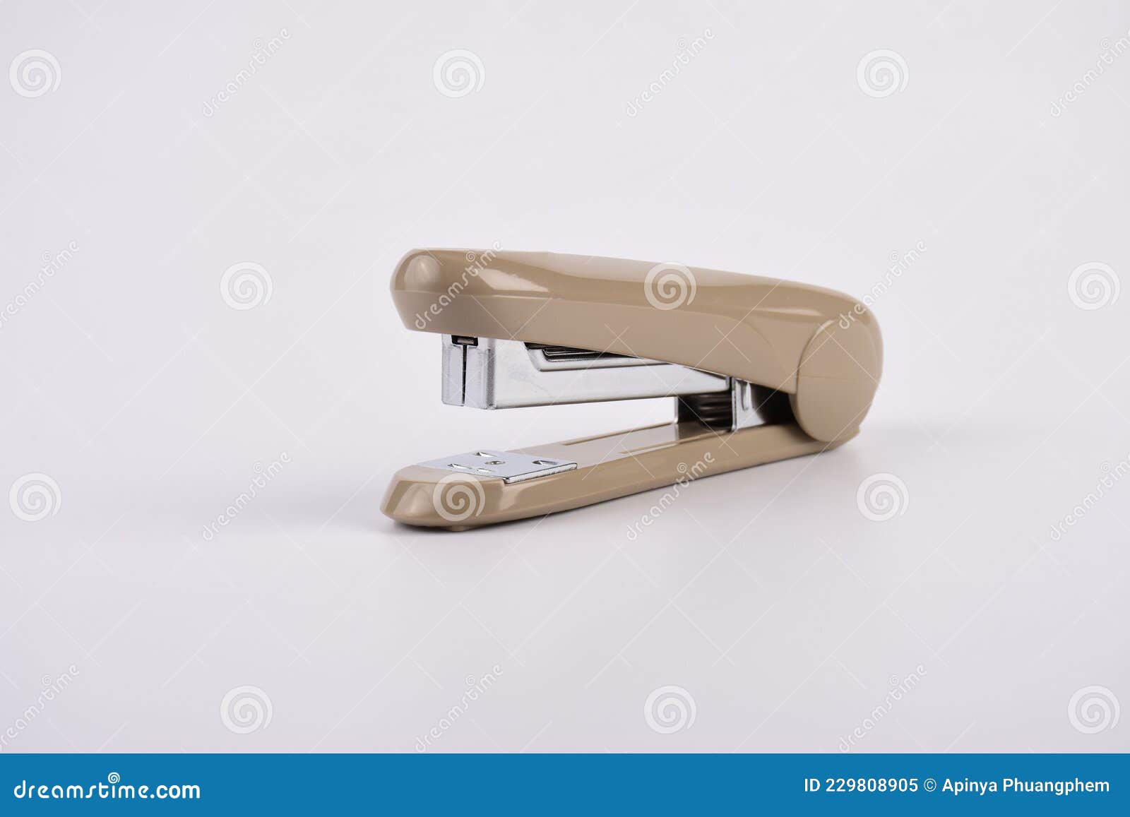 Stapler, View Side Stapler with Hand Pressed.Closeup Stock Image ...