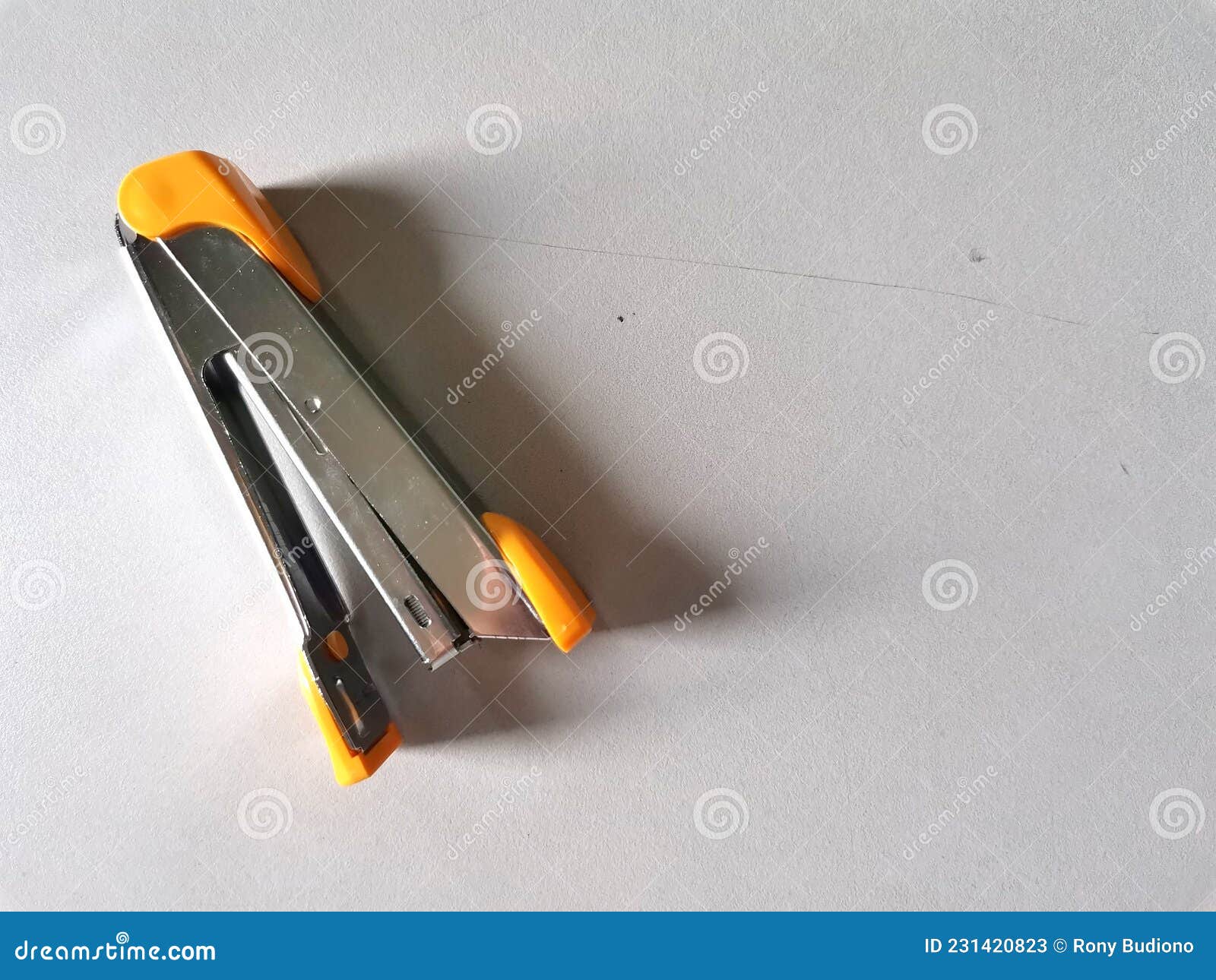 Stapler Made of Steel and Orange Plastic Stock Image - Image of ...