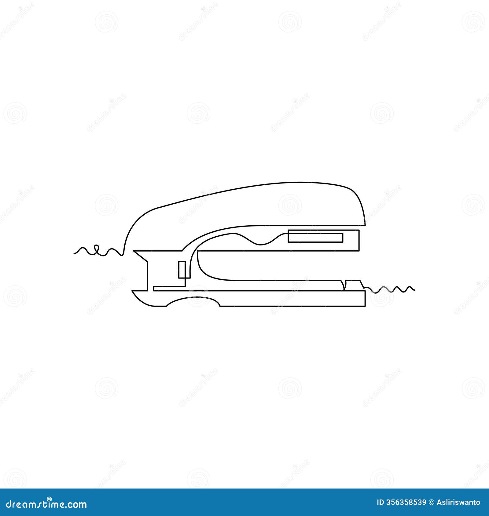 One Line Art Office Stapler Vector Illustration Stock Vector ...
