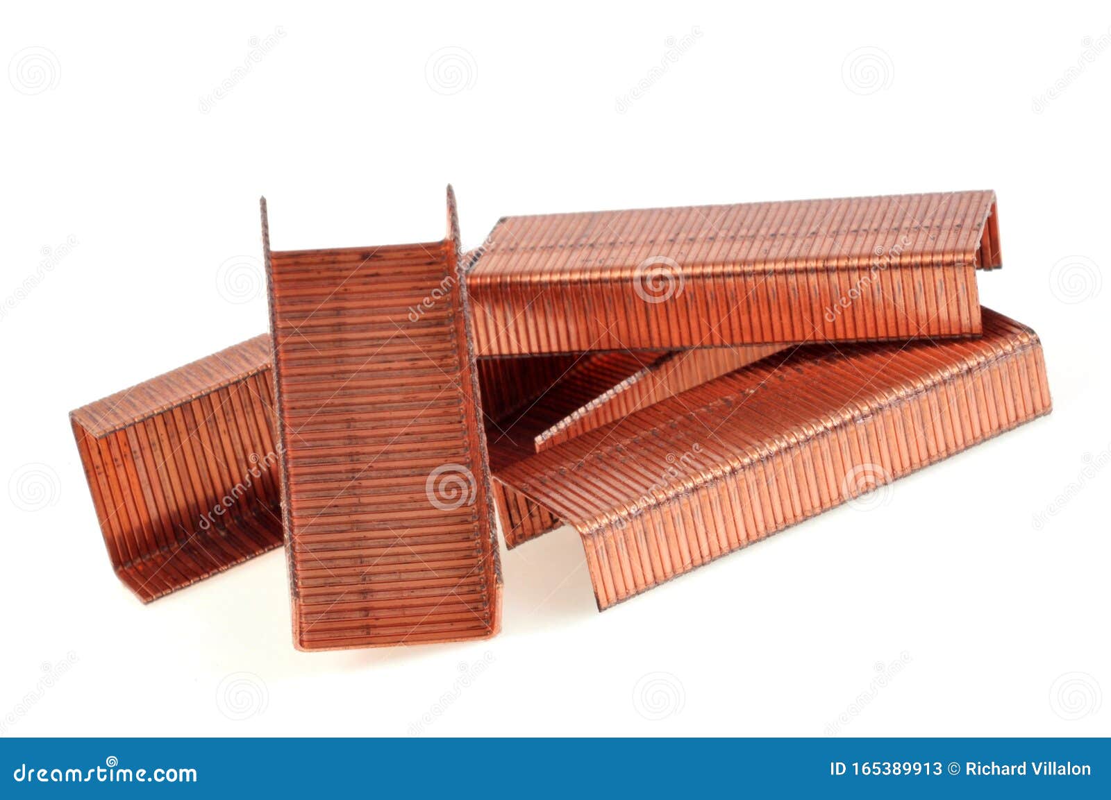 Staples in Closeup on White Background Stock Image - Image of isolated ...