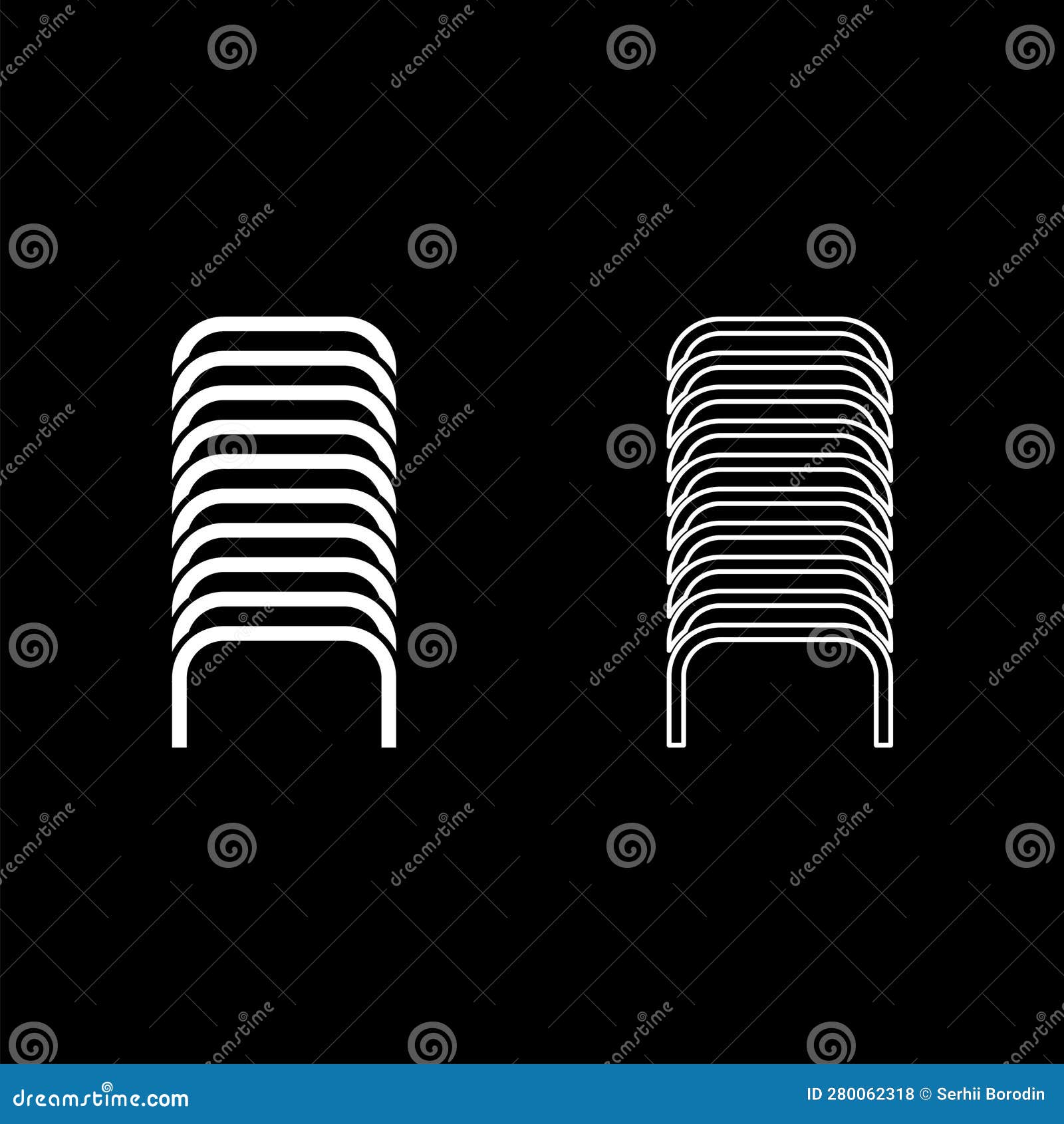 Staples Fastener Pin Set Icon White Color Vector Illustration Image ...