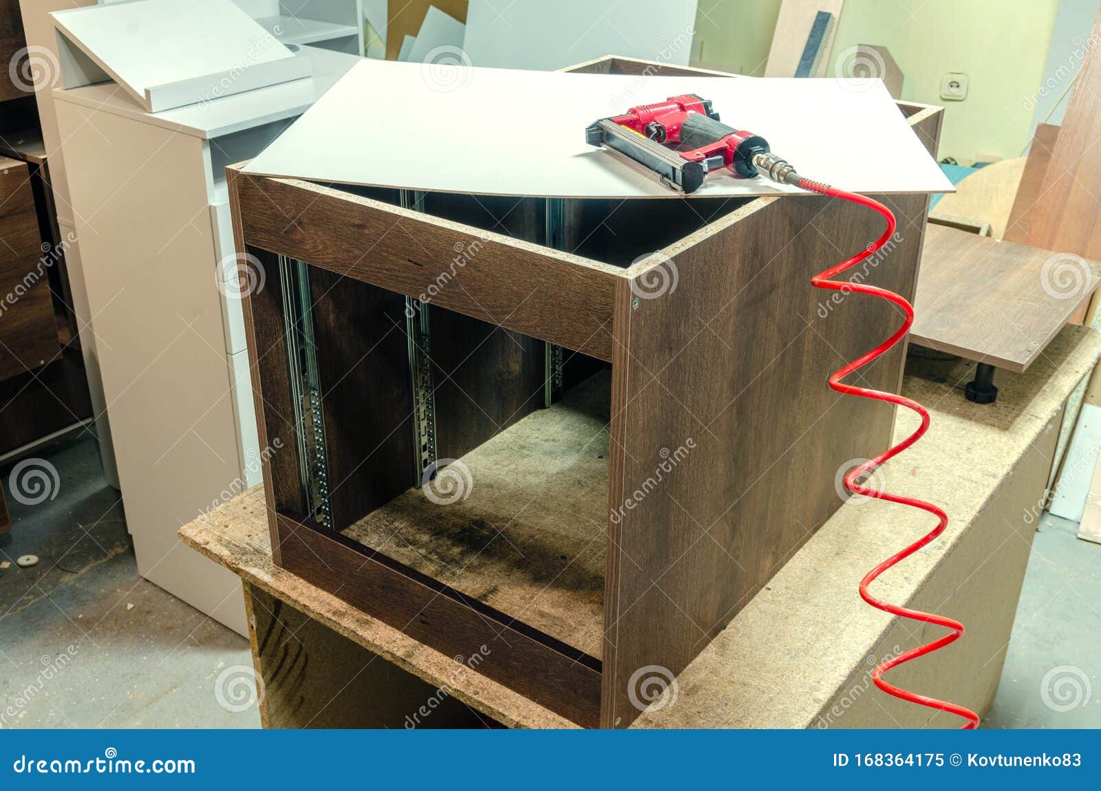 Staples, for a Pneumatic Stapler, in a Carpentry Workshop Stock Image ...