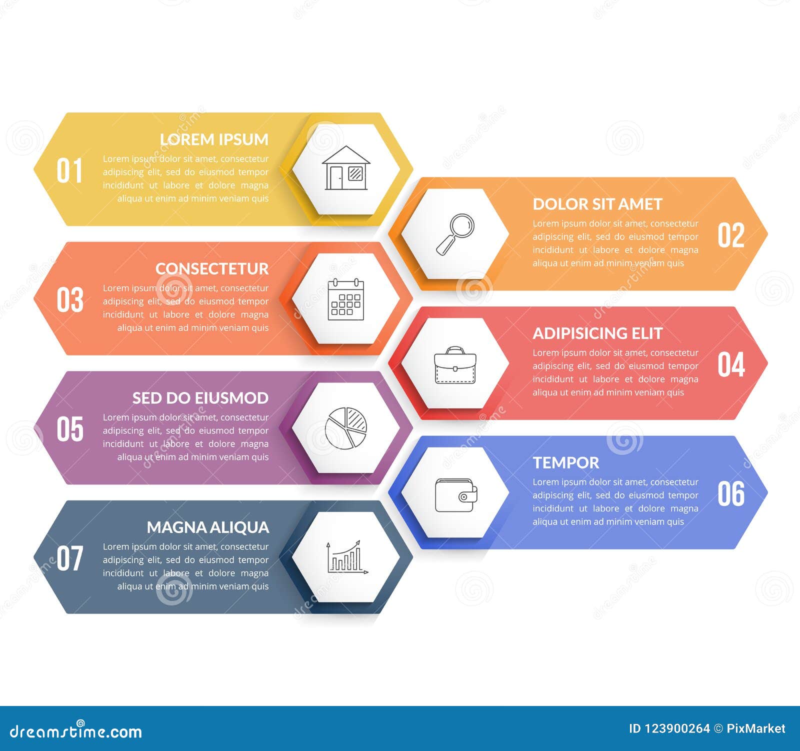7 stappen Infographics vector illustratie. Illustration of organisatie ...