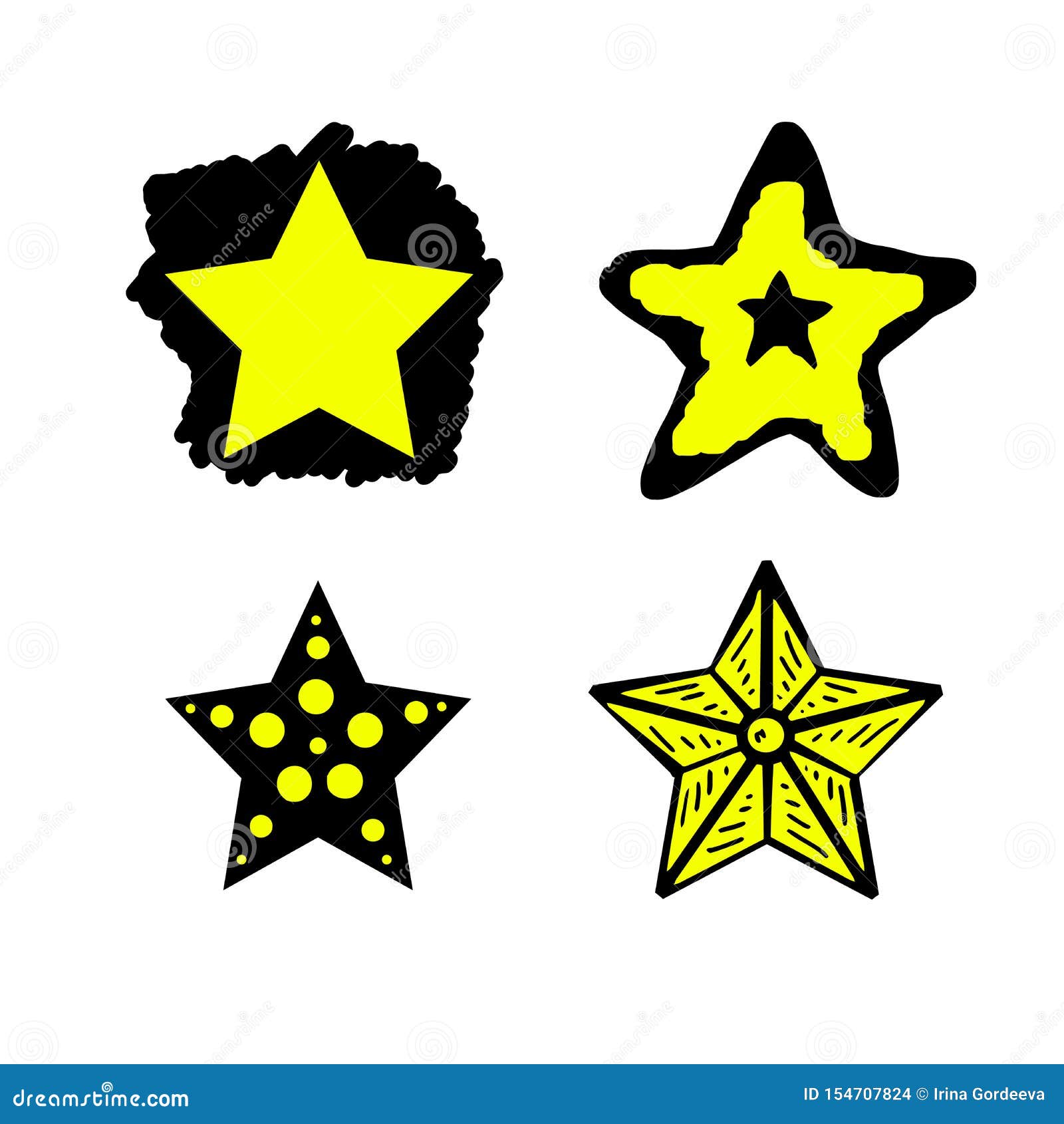 Set doodle stars stock vector. Illustration of geometric - 154707824
