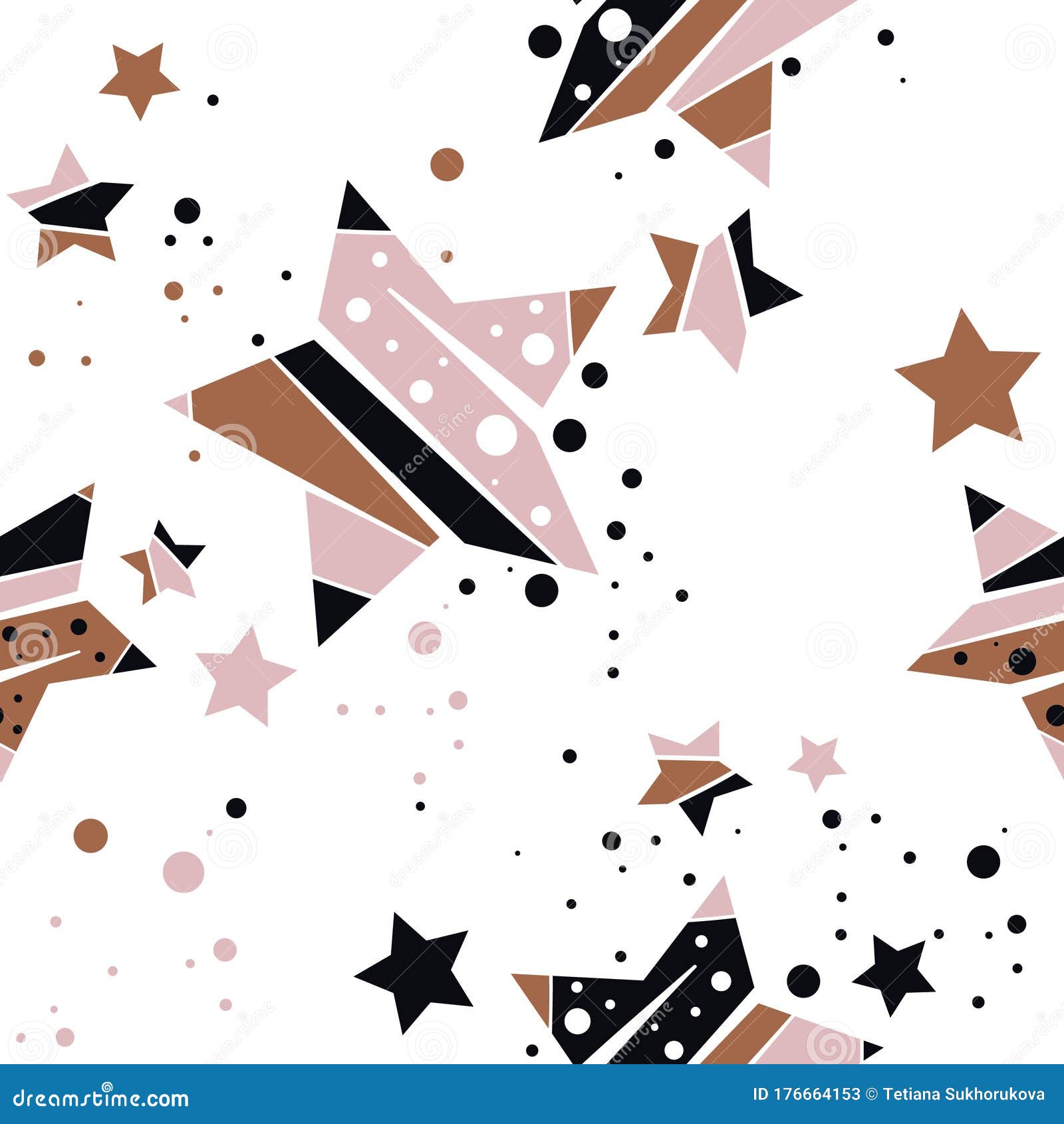 Stylized Stars On White Background Seamless Pattern Cartoon Vector ...