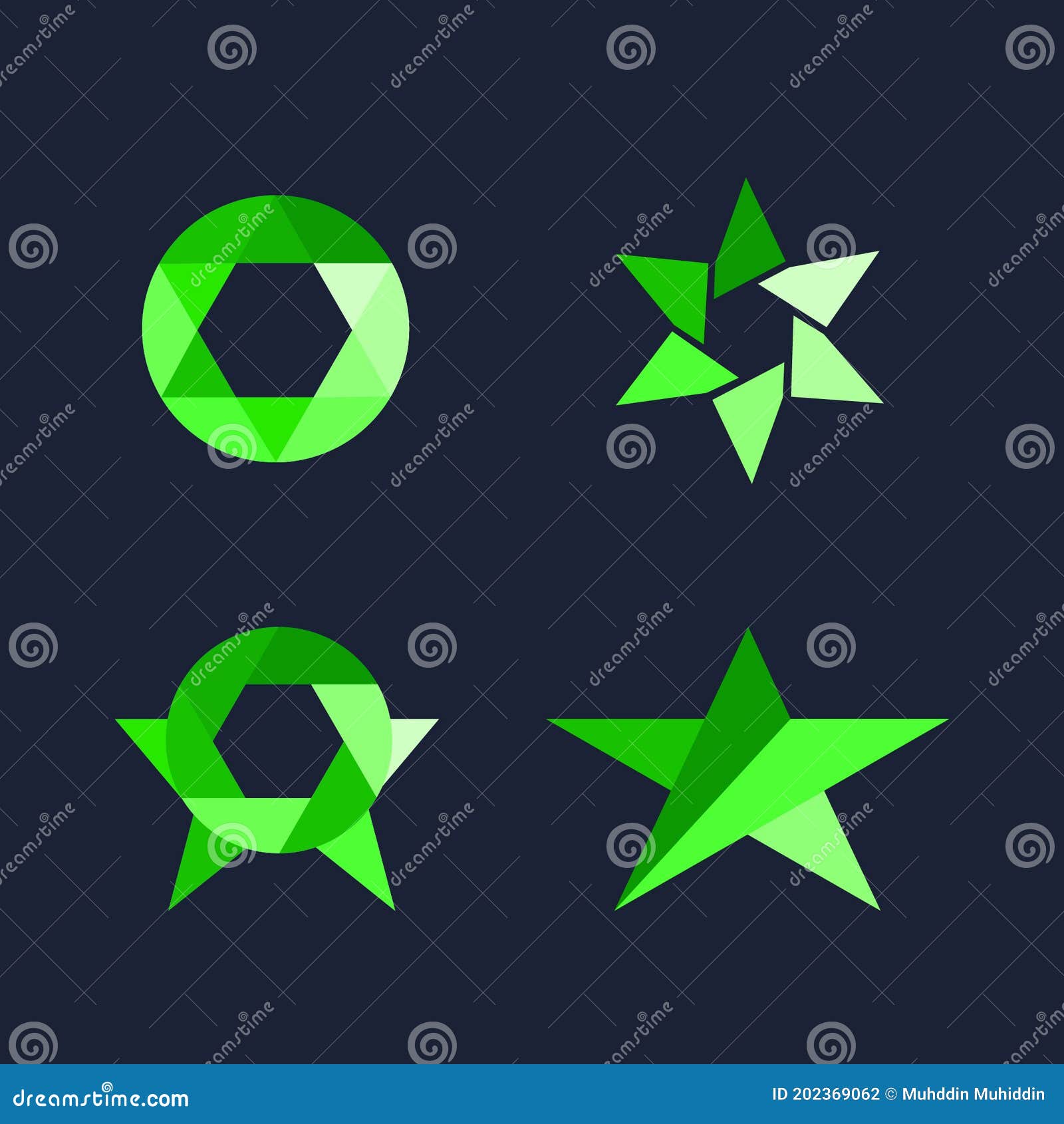 Set of Modern Abstract Logo Star Stock Vector - Illustration of ...