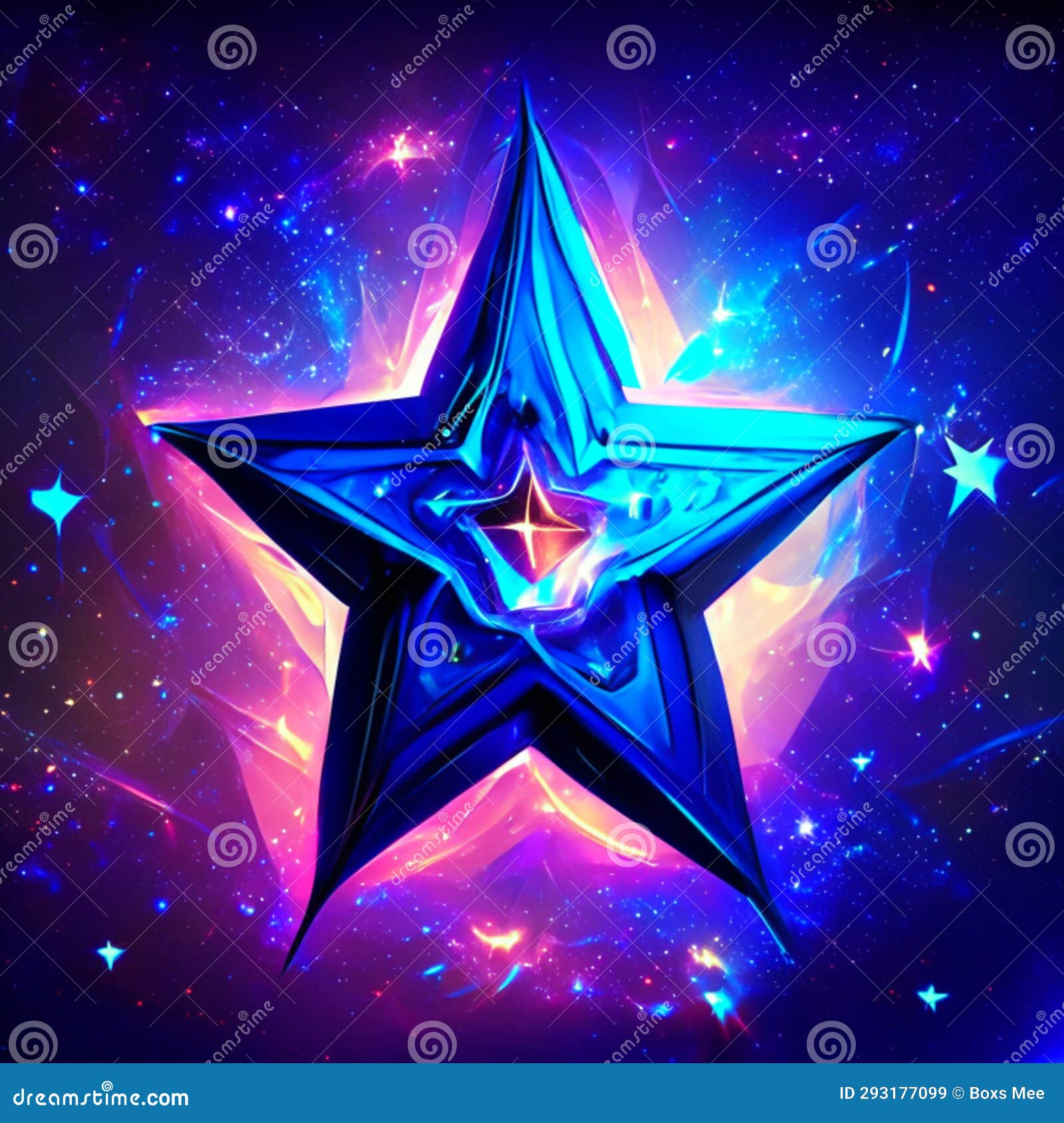Star on Abstract Background. Vector Illustration of a Star. 3d ...