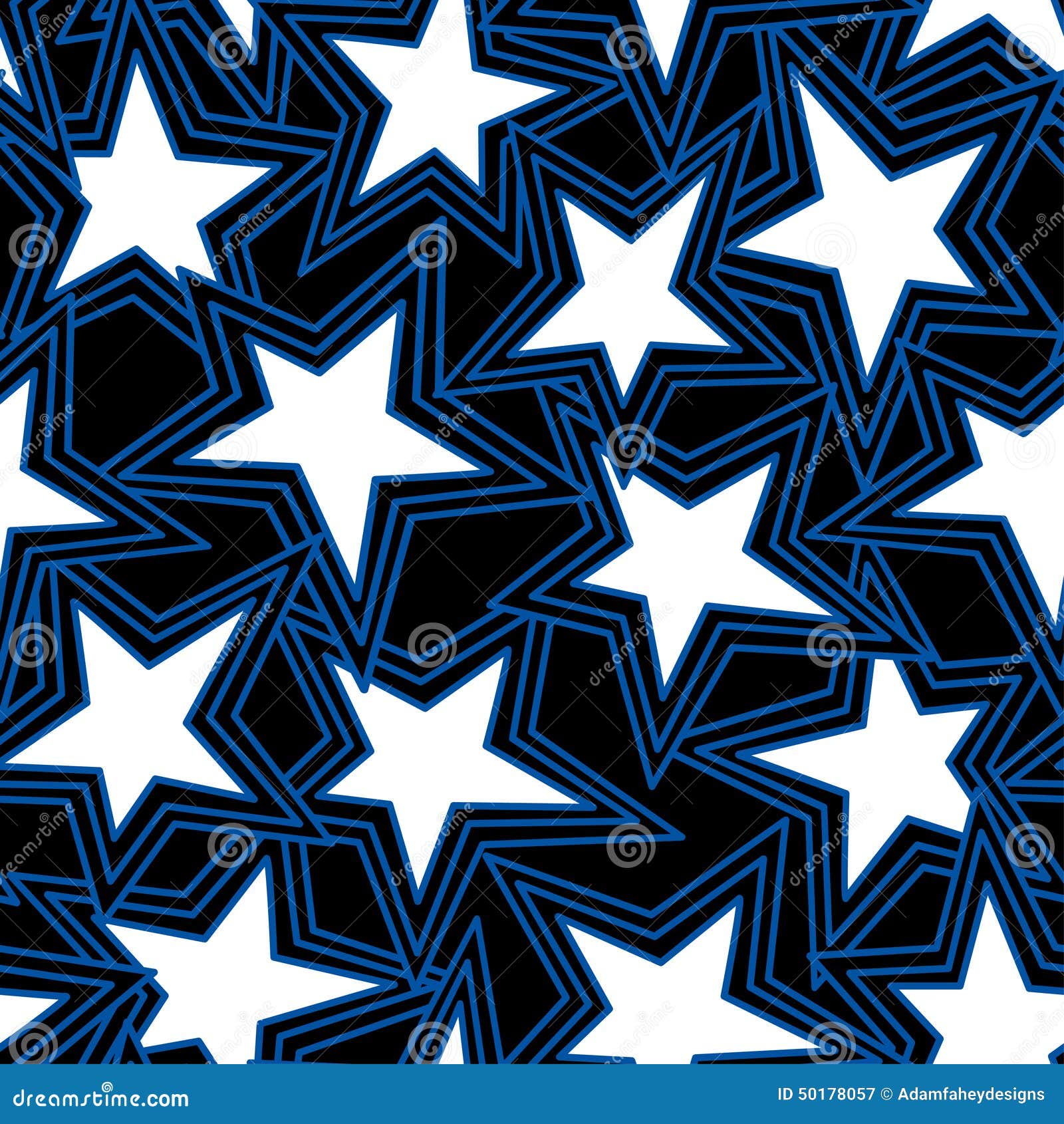 Star Abstract Illustration in a Seamless Pattern Stock Vector ...