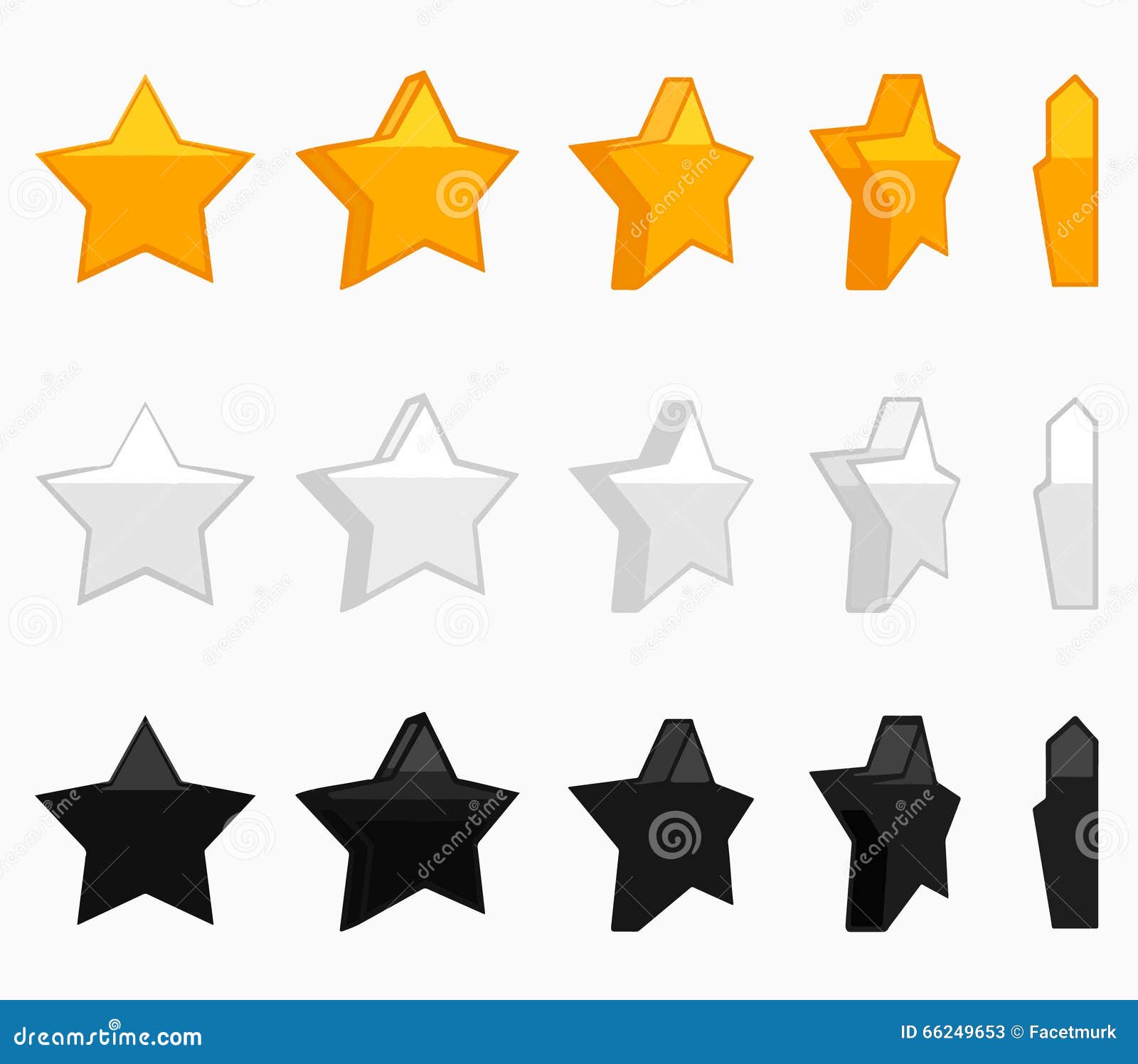 Star Animation Vector Set Illustration Stock Vector - Illustration of ...