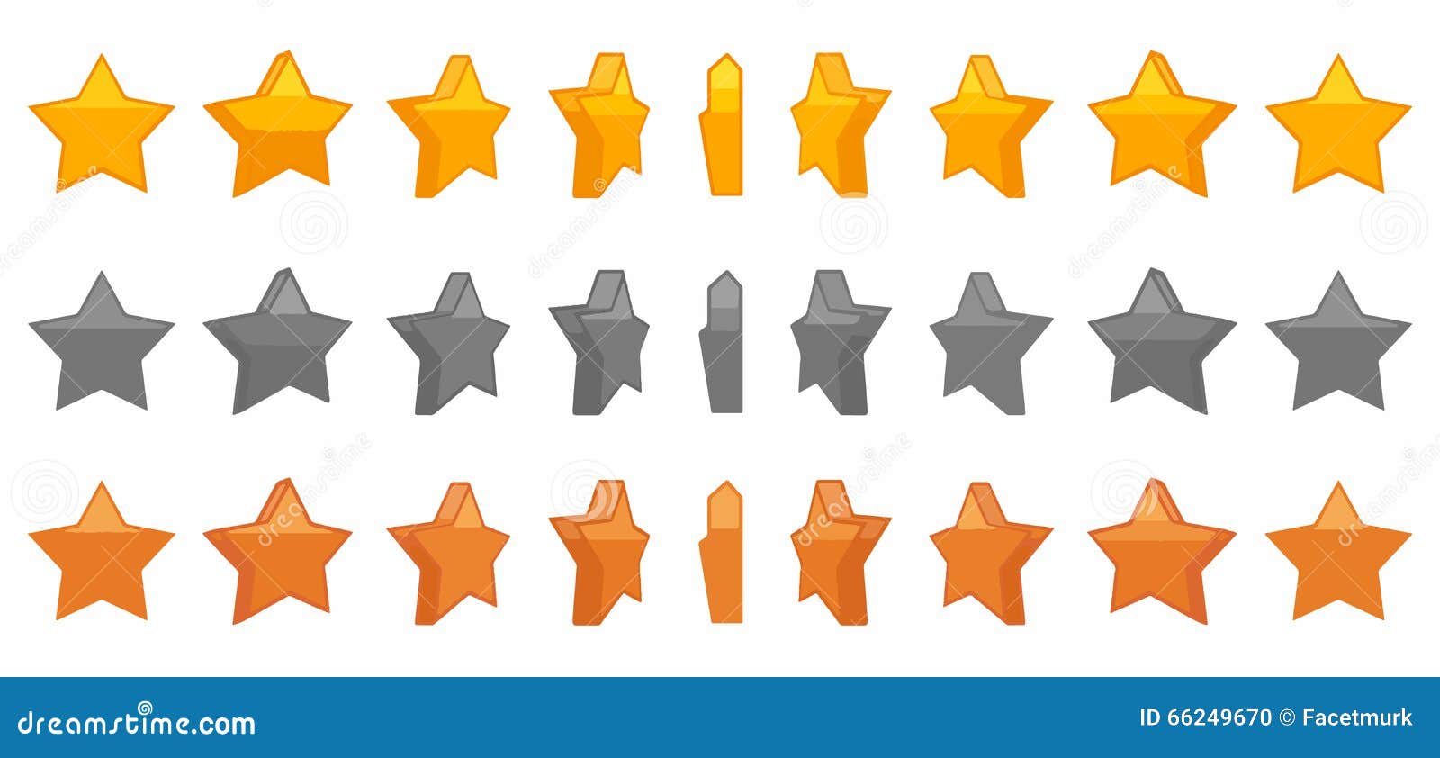 Star Animation Vector Set Illustration Stock Vector - Illustration of ...