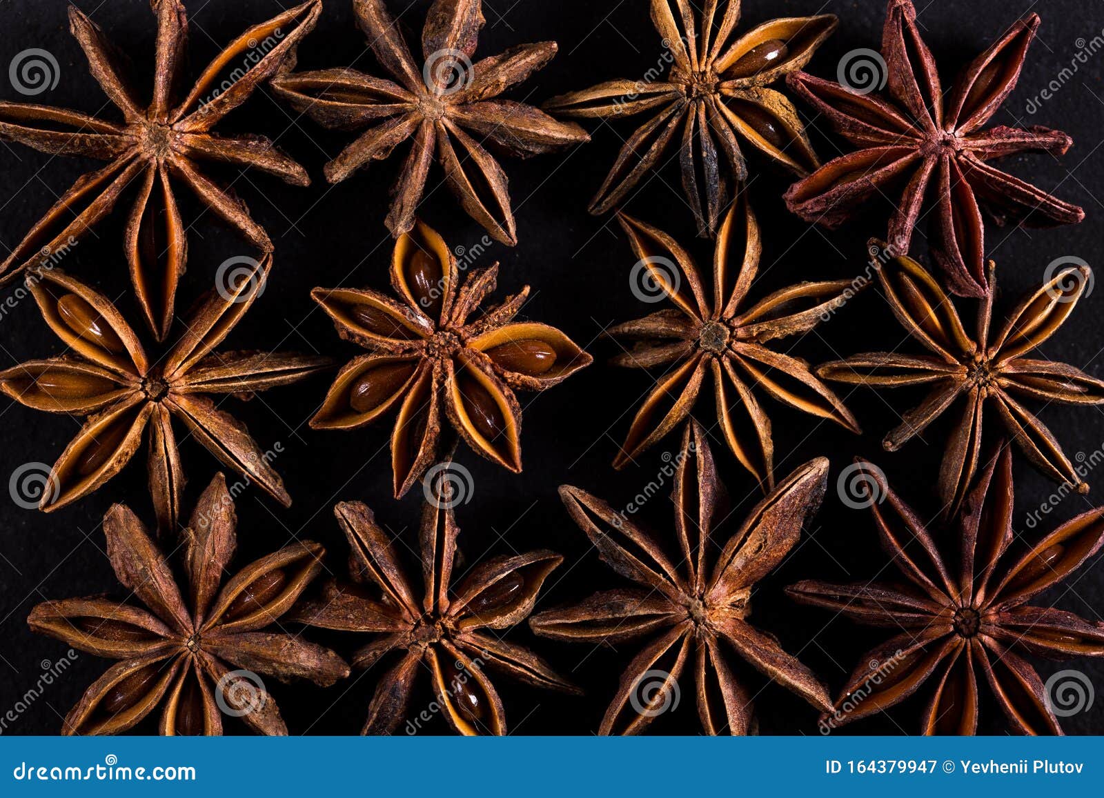 Star Anise on Black Table. Concept, Copy Space Stock Image - Image of ...