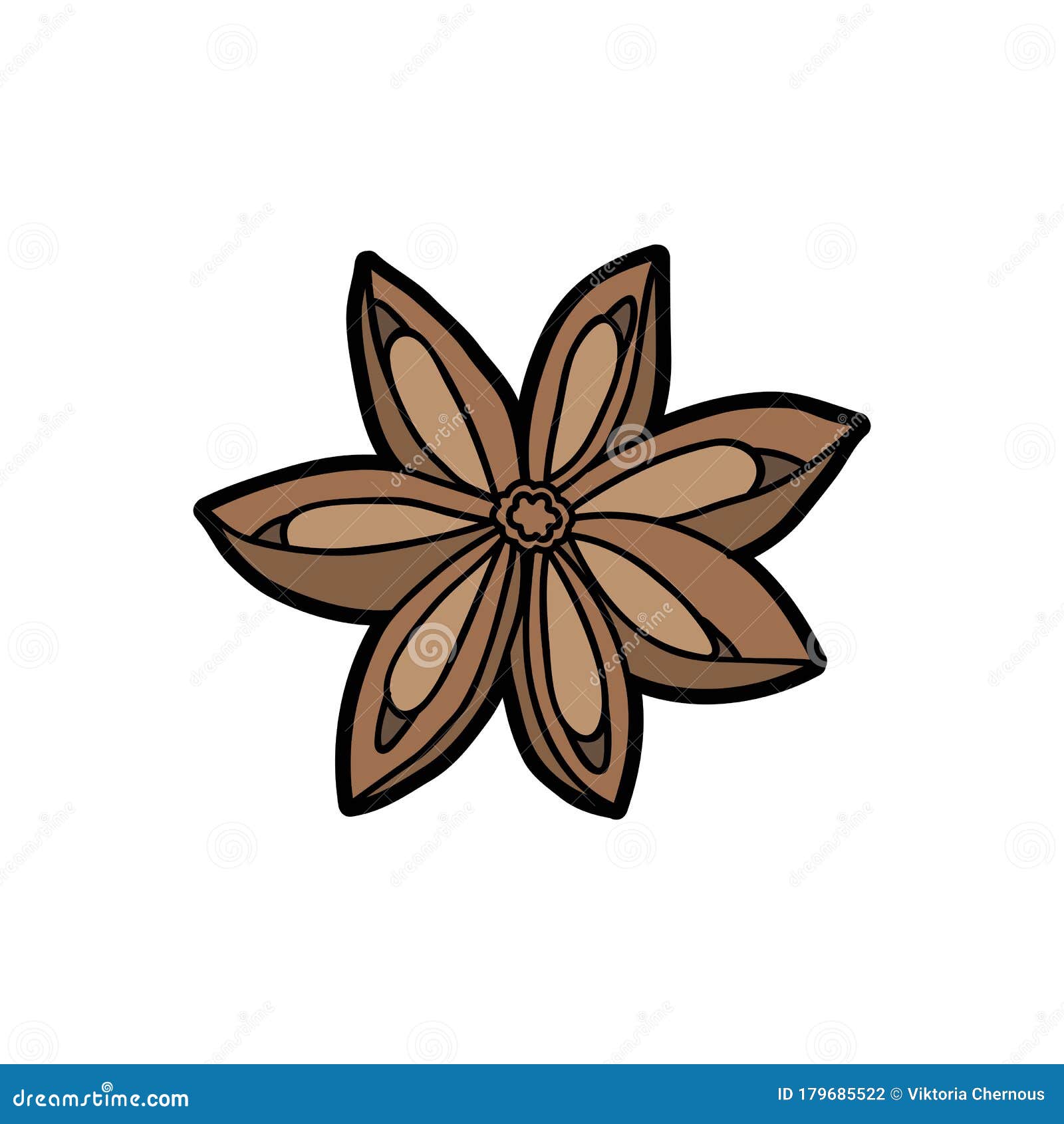 Star anise doodle icon stock illustration. Illustration of brown ...