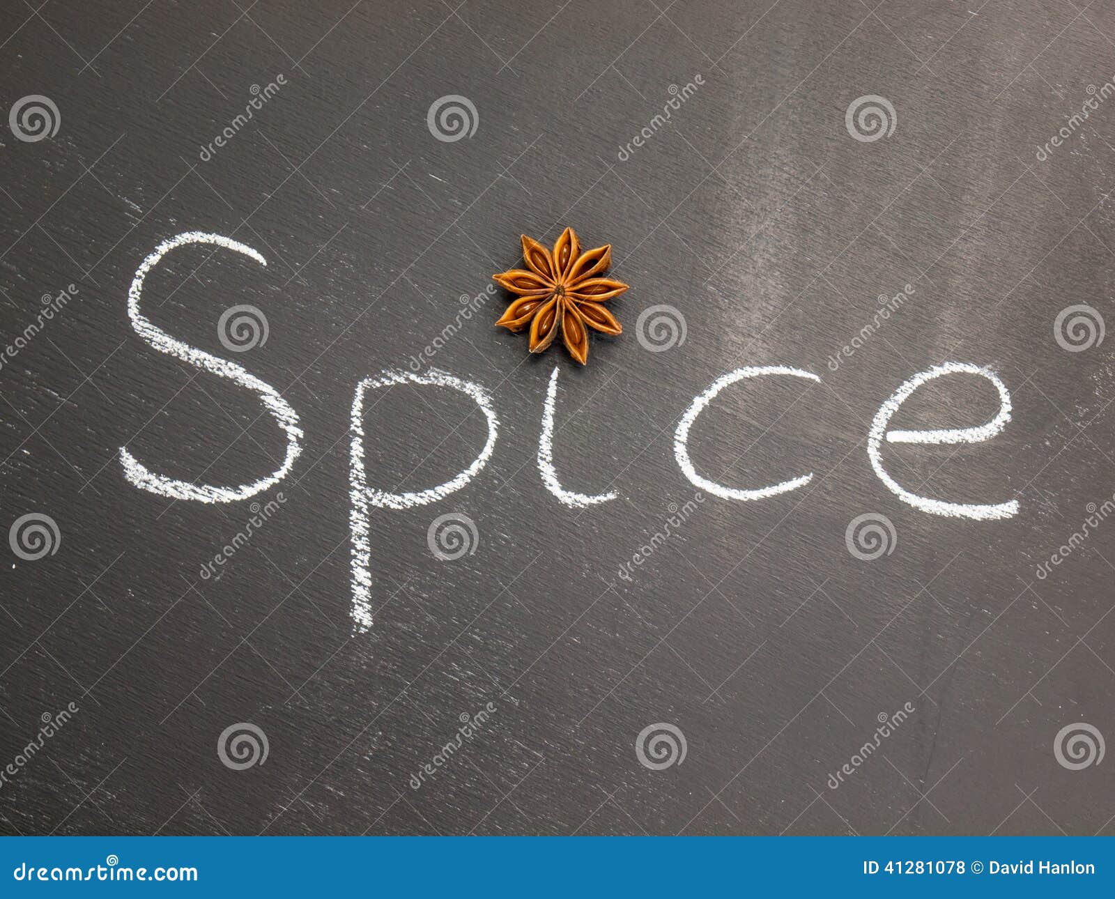 The Word Spice Is Written On A Black Background. Various Spices Ground ...