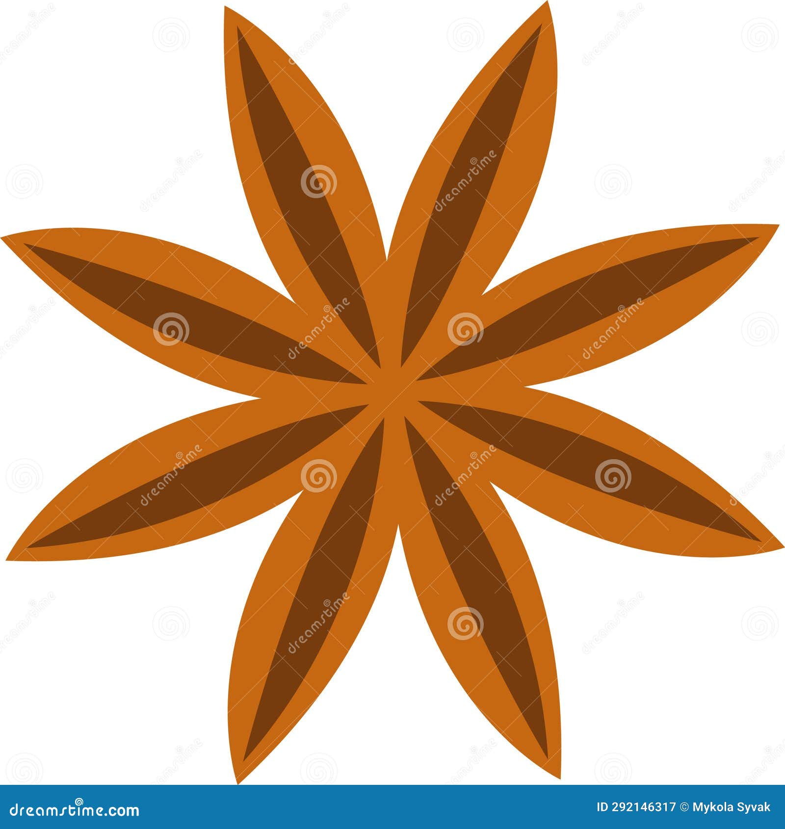 Star Anise Flower stock illustration. Illustration of seasoning - 292146317