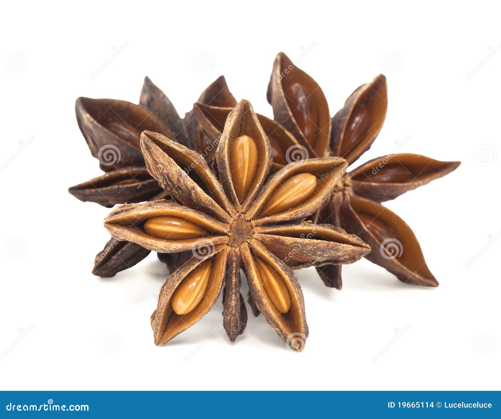 Star Anise Group Isolated on White Stock Photo - Image of dried, flavor ...