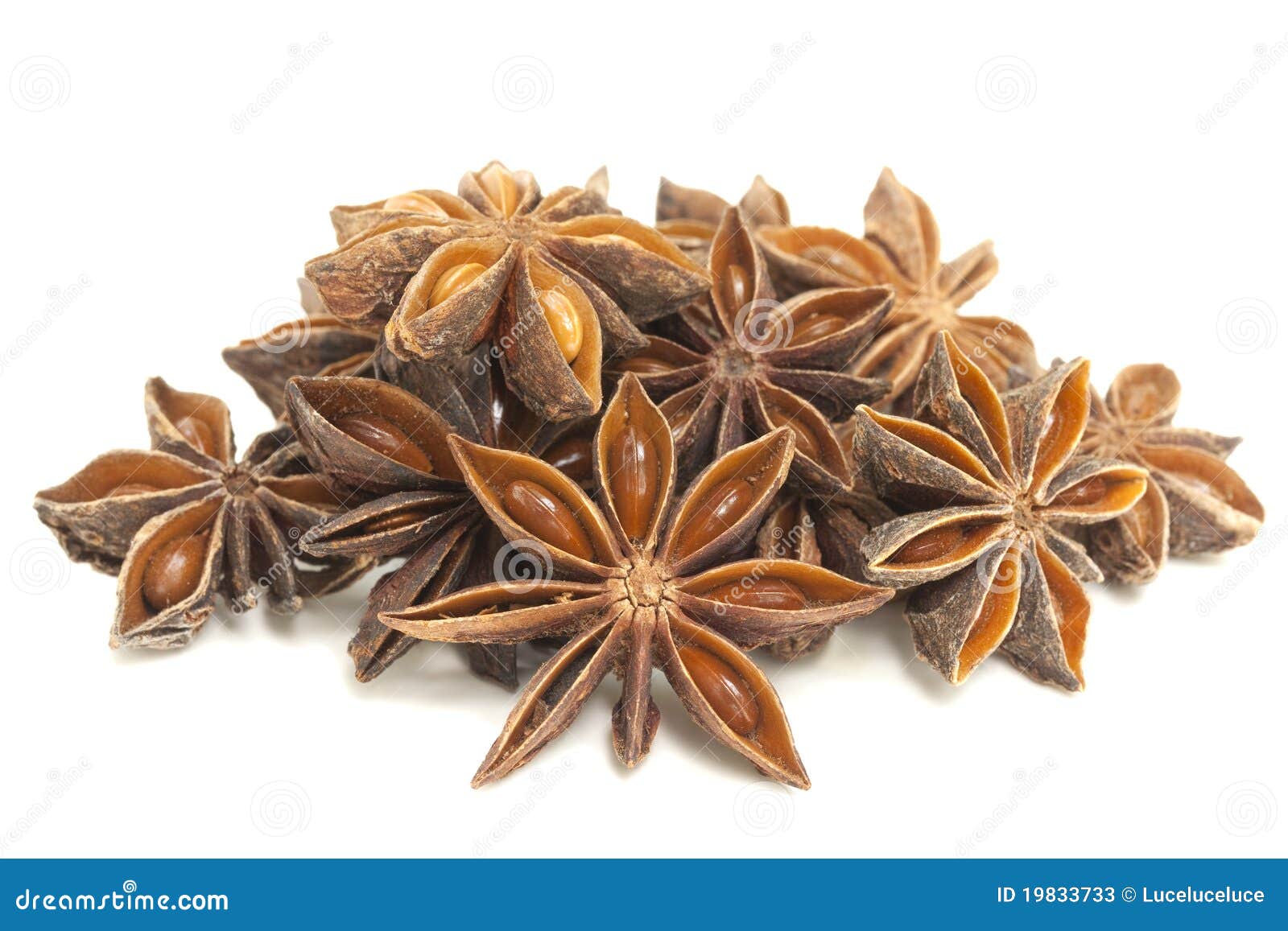 Star Anise Spice in a Pile Isolated Stock Image - Image of detail ...