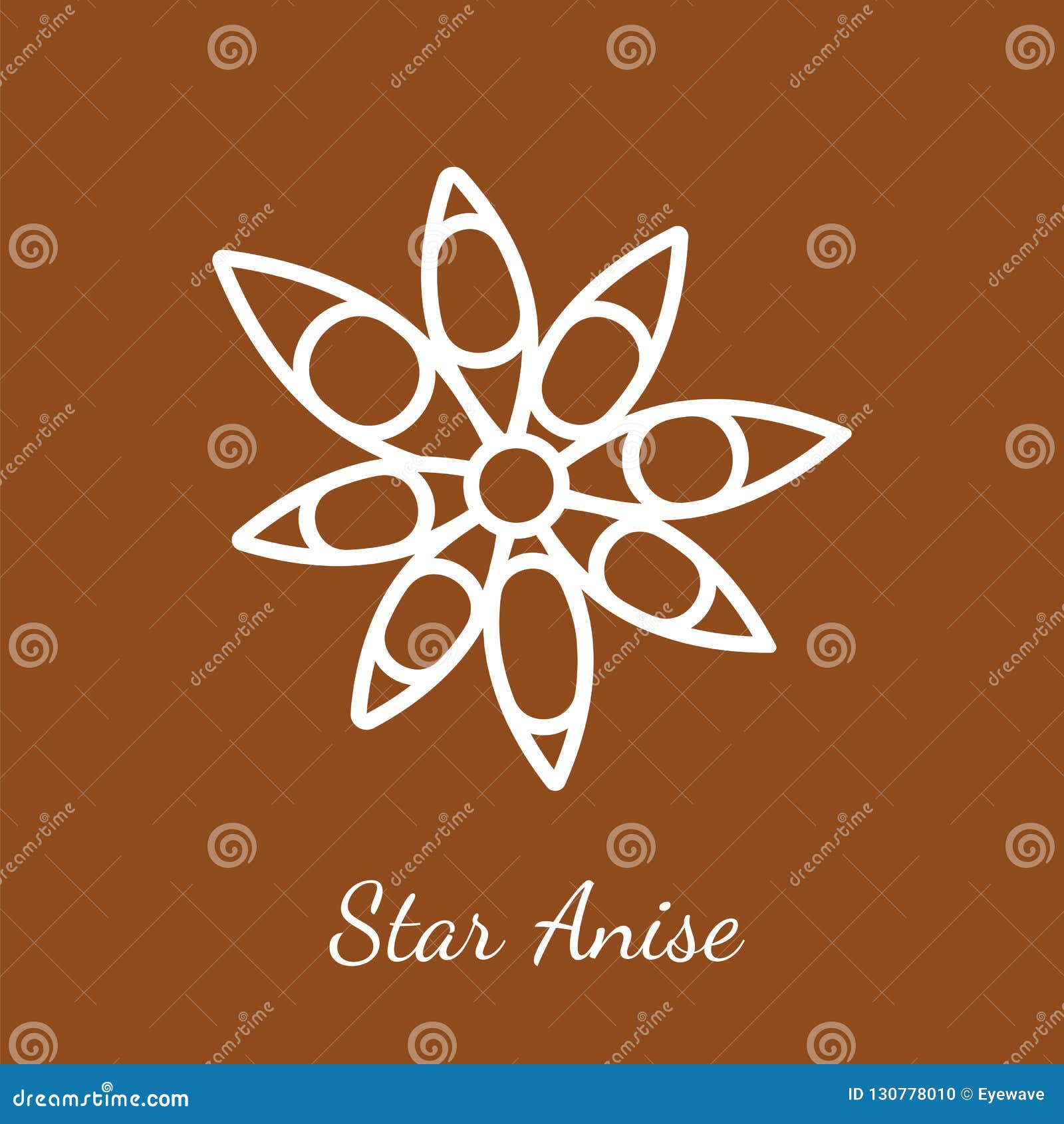 Star anise vector icon stock vector. Illustration of delicious - 130778010