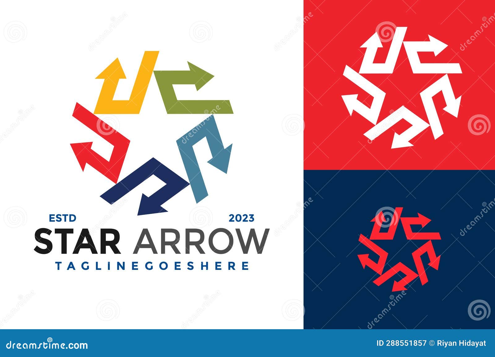 Star Arrow Logo Design Vector Symbol Icon Illustration Stock ...