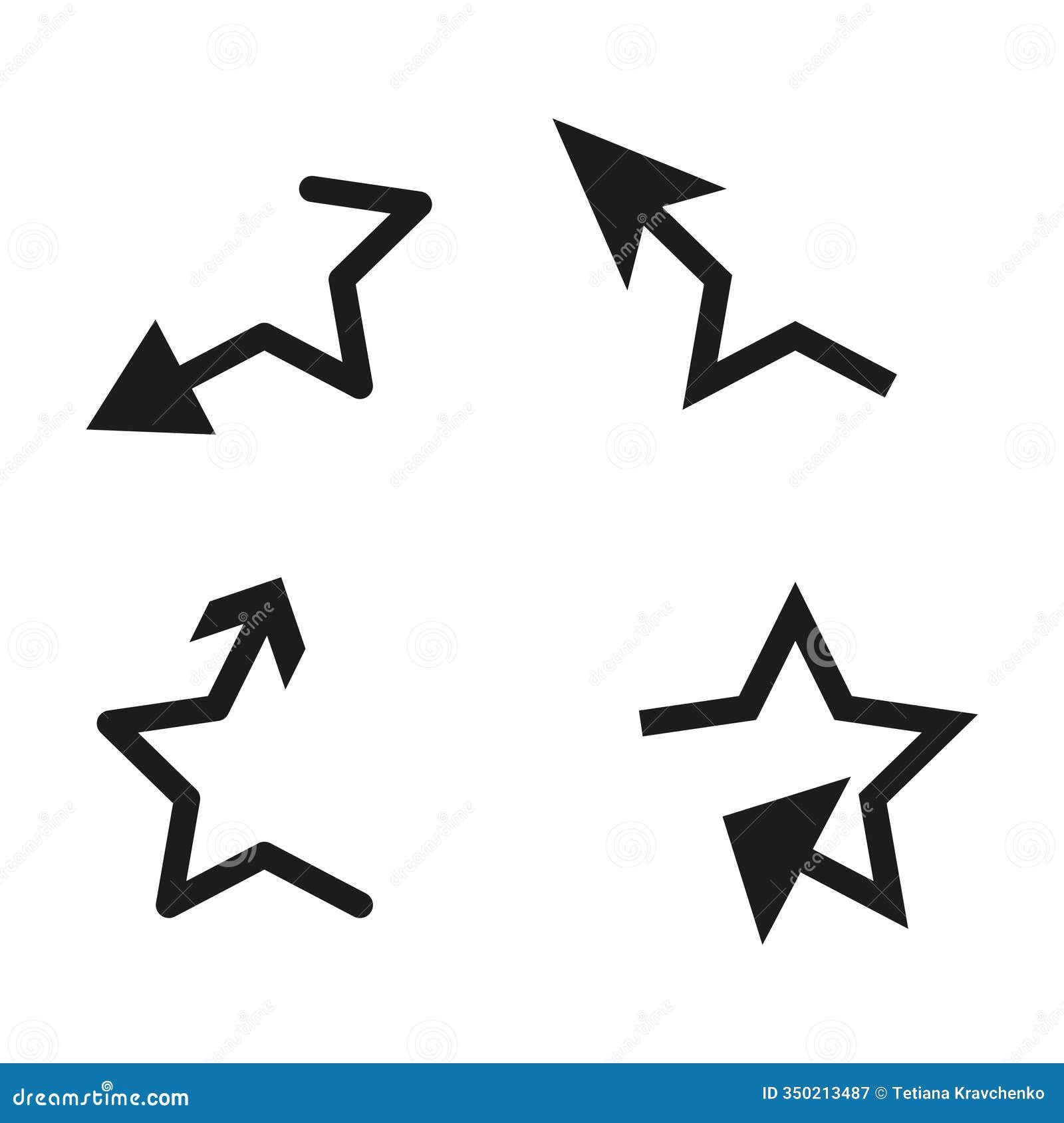 Star and Arrow. Navigation Vector Icon. Creative Outline Element ...