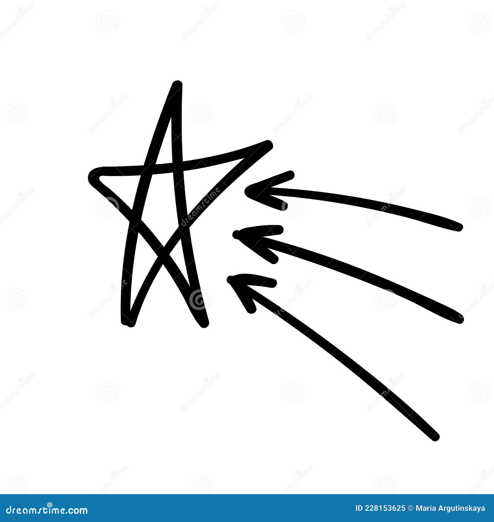 Star Arrow Vector Doodle Handdraw Vector Illustration Stock Vector ...