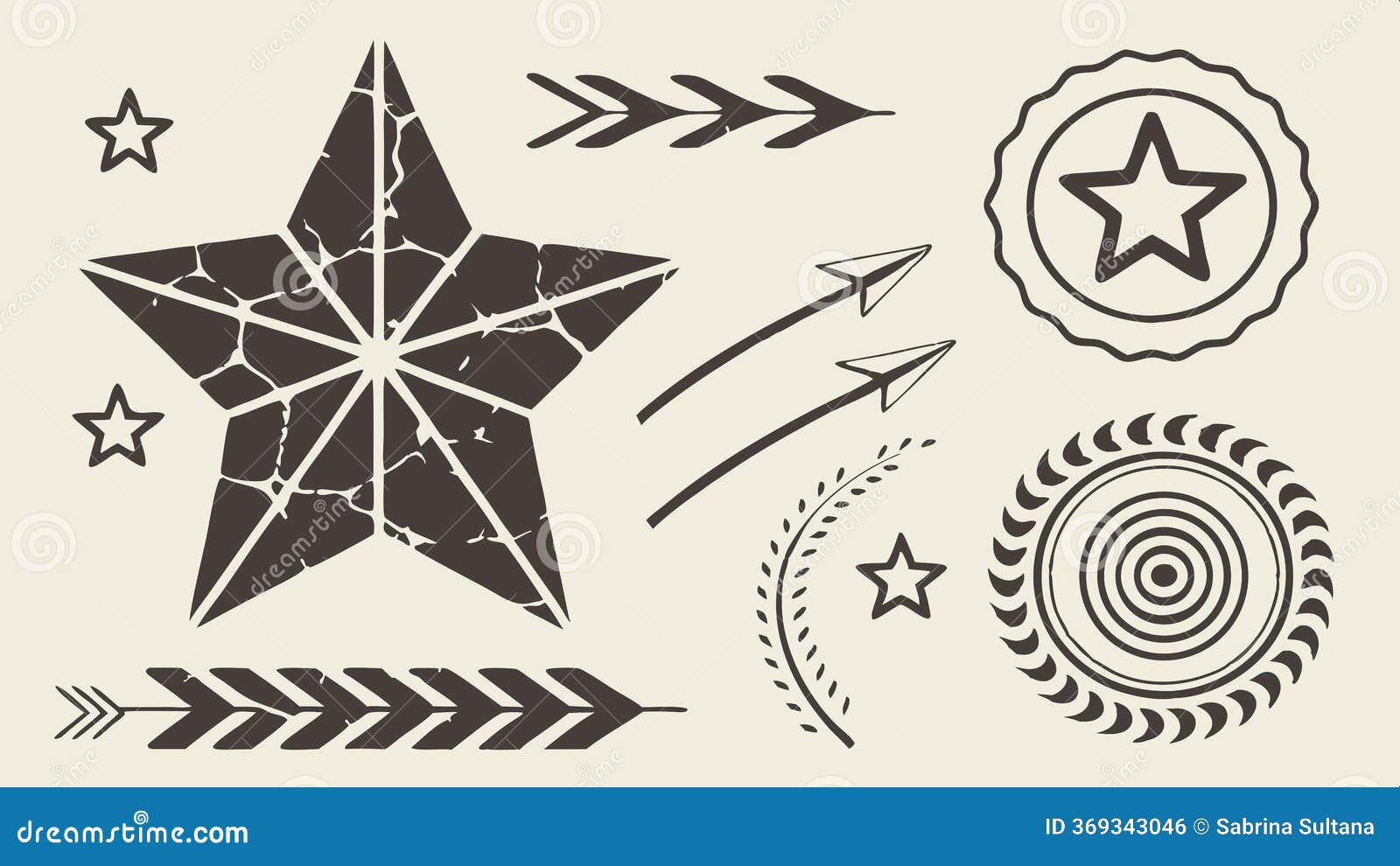 The Way To The Star Six Directional Blue Arrows Stock Photography ...