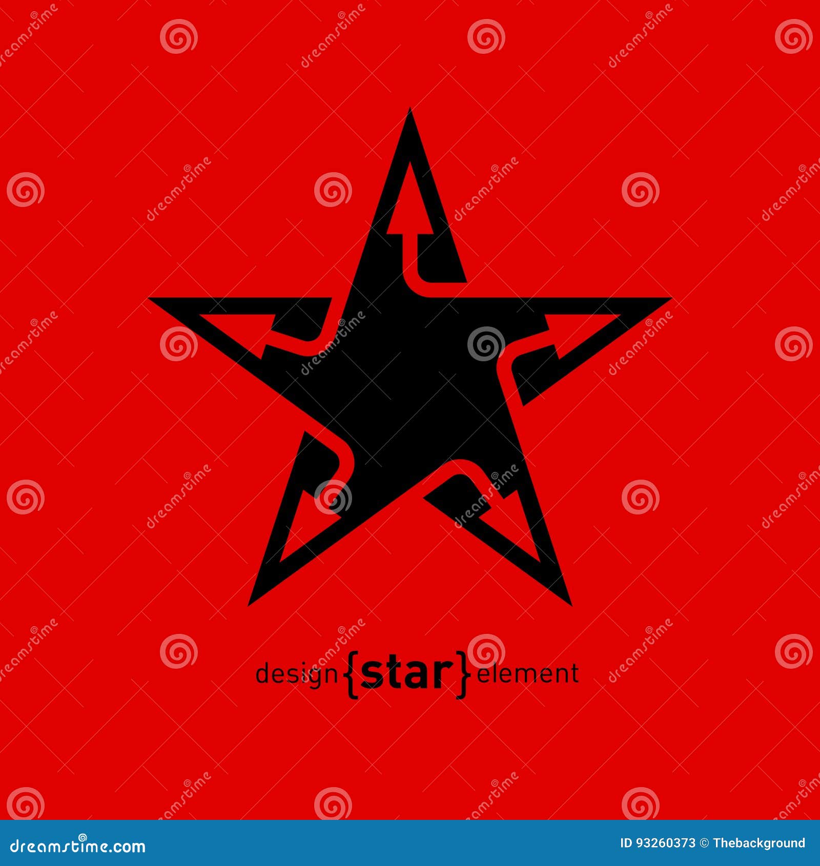 Star with Arrows, Vector Logo. Abstract Design Element, Label, E Stock ...