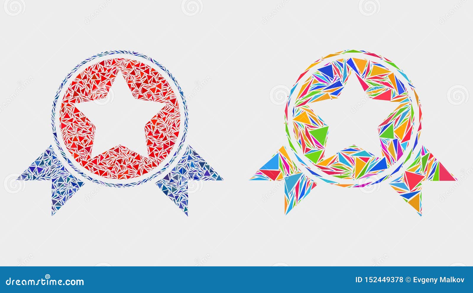 Vector Star Award with Ribbons Mosaic Icon of Triangles Stock Vector ...