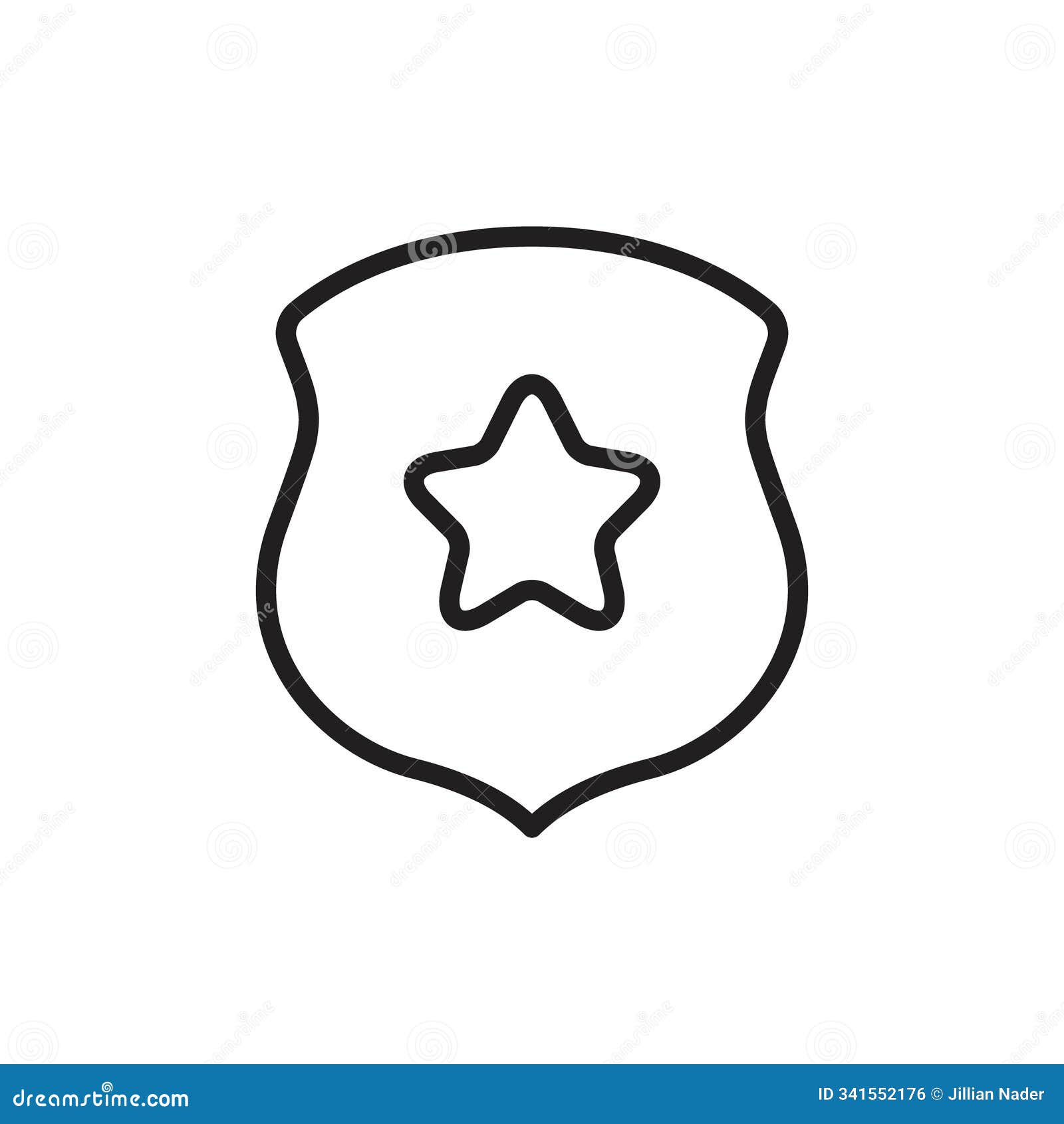 Star Badge Icon Flat Line Illustration Stock Illustration ...