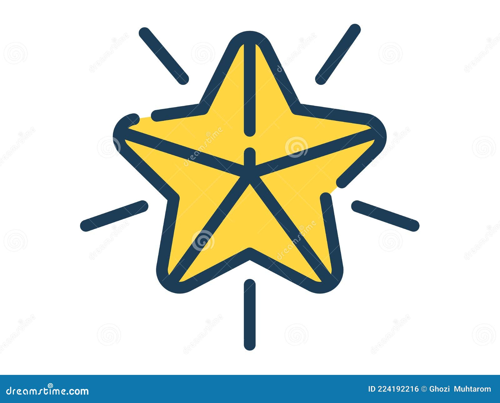 Star Badge Single Isolated Icon with Dash or Dashed Line Style Stock ...