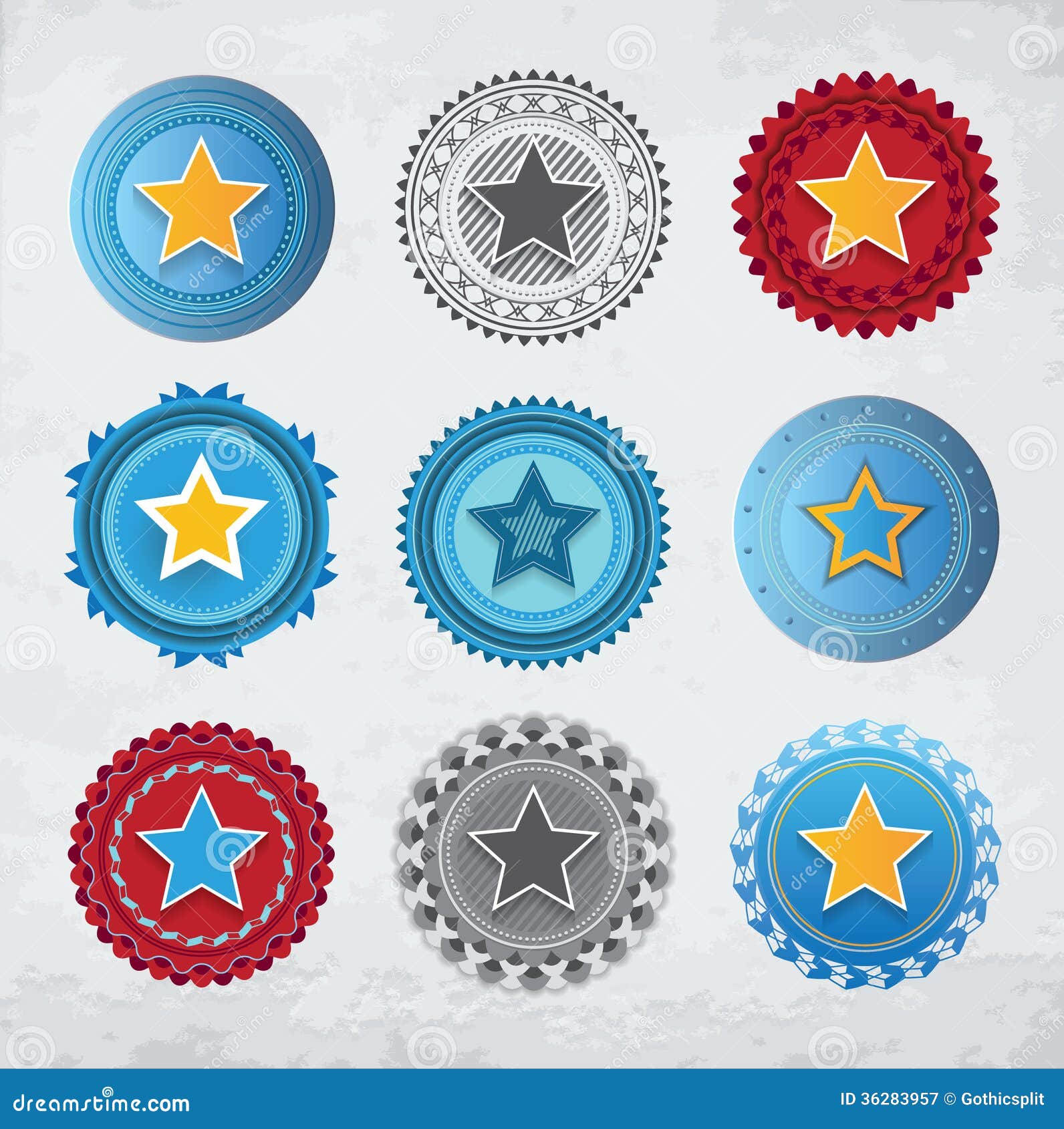 Star Badges Cartoon Vector | CartoonDealer.com #36283957