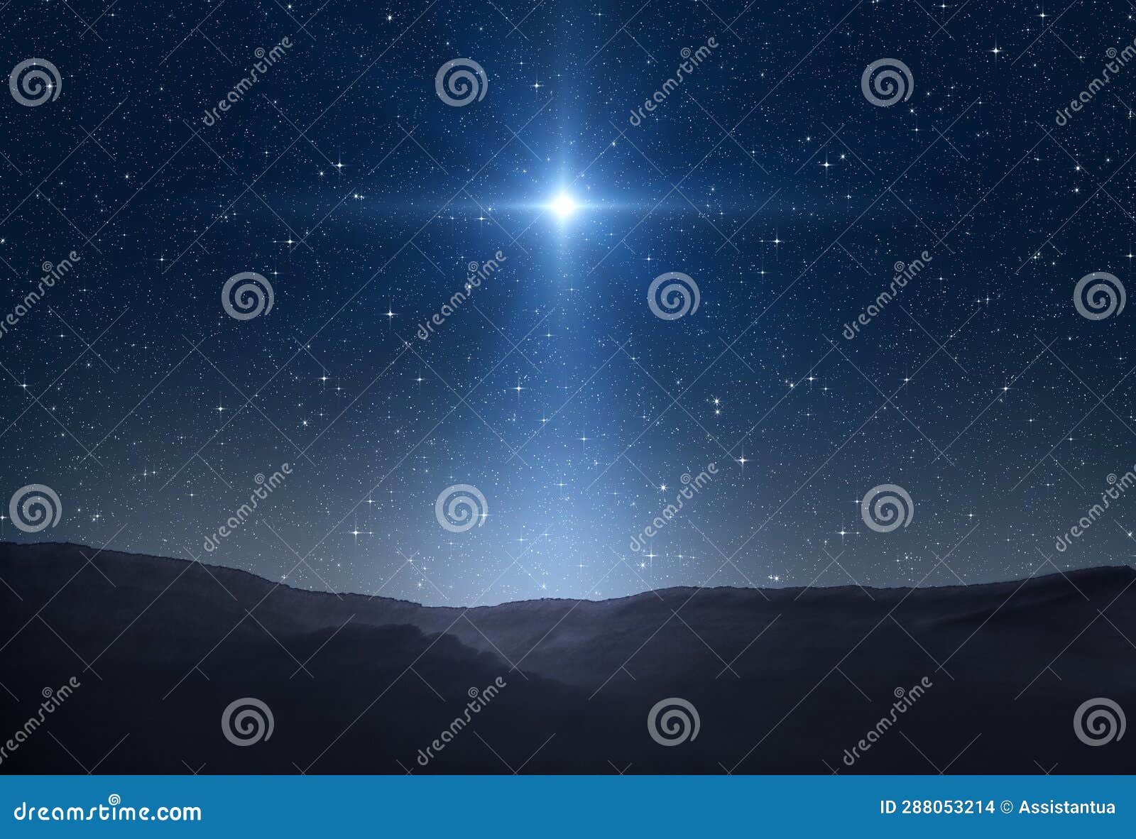 Star of Bethlehem, or Christmas Star. Bright Star in the Starry Night ...
