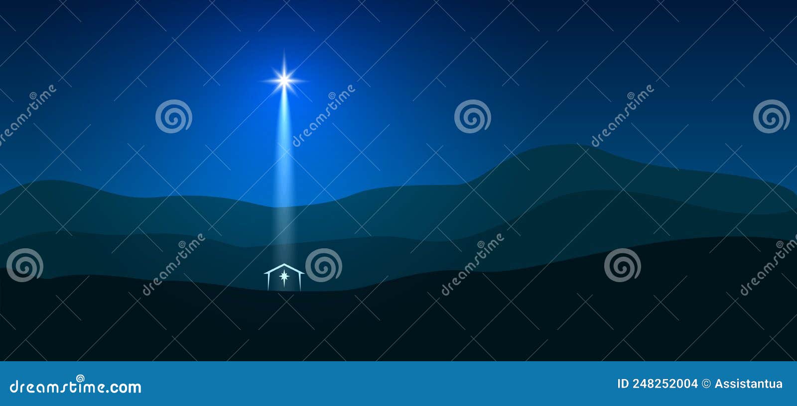 Star of Bethlehem. Dark Blue Night Background Stock Vector ...