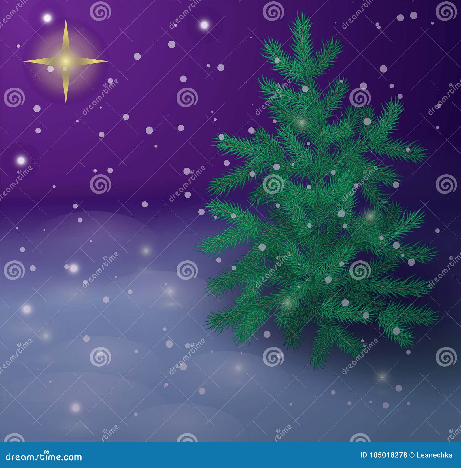 Star of Bethlehem. Navidad. Vector Illustration with Christmas Pine ...